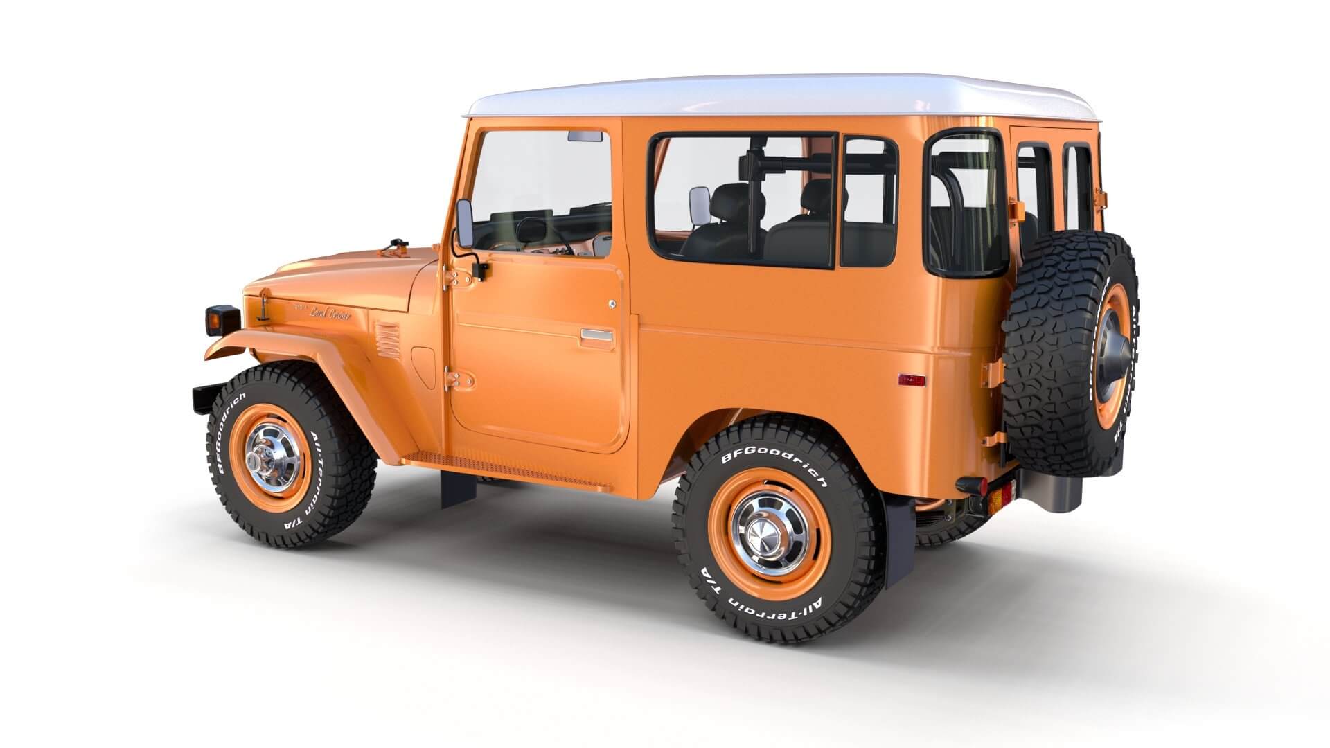 Toyota Land Cruiser FJ 40 Orange with Interior - 3D Model by dragosburian