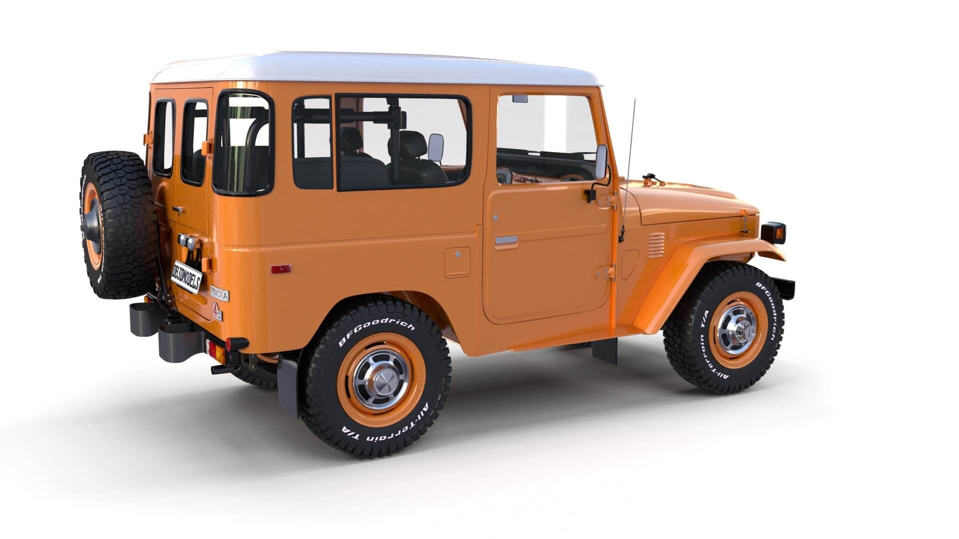 Toyota Land Cruiser FJ 40 Orange with Interior - 3D Model by dragosburian