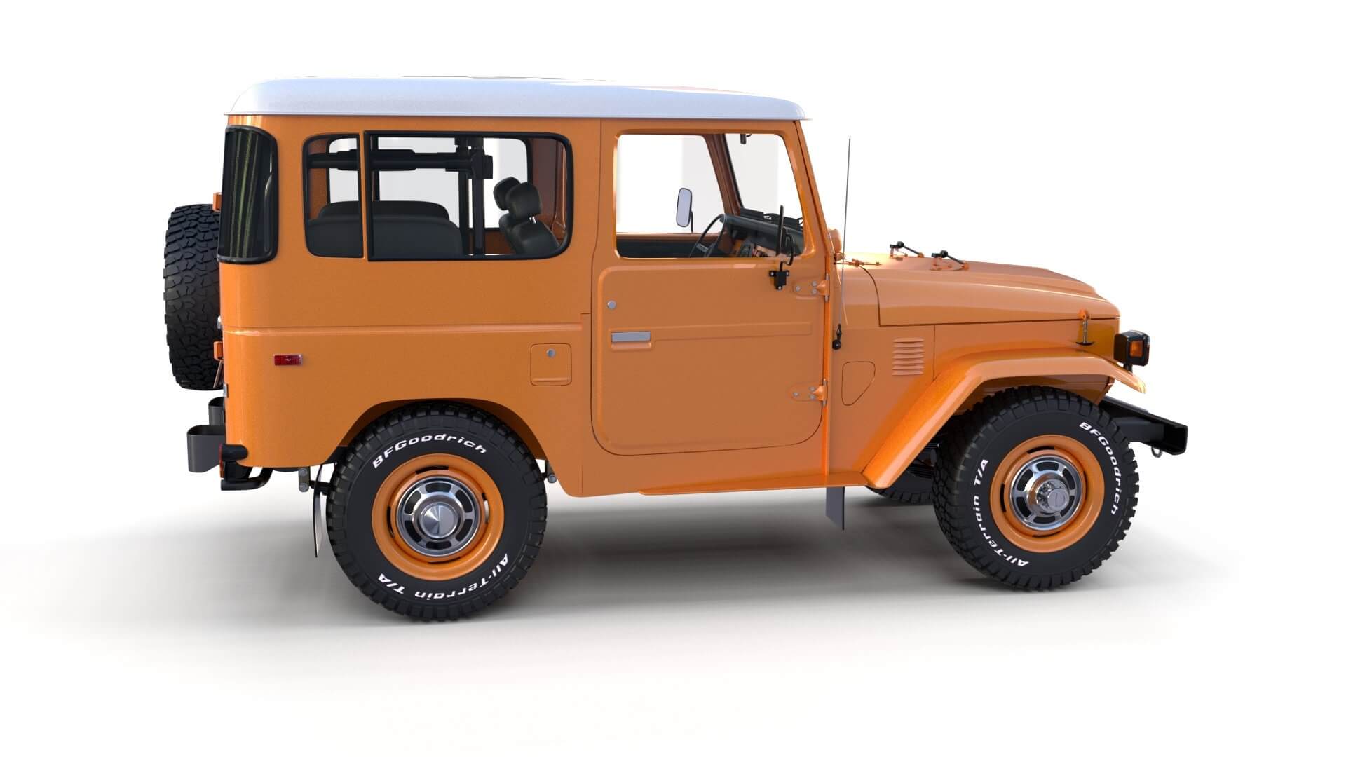 Toyota Land Cruiser FJ 40 Orange with Interior - 3D Model by dragosburian