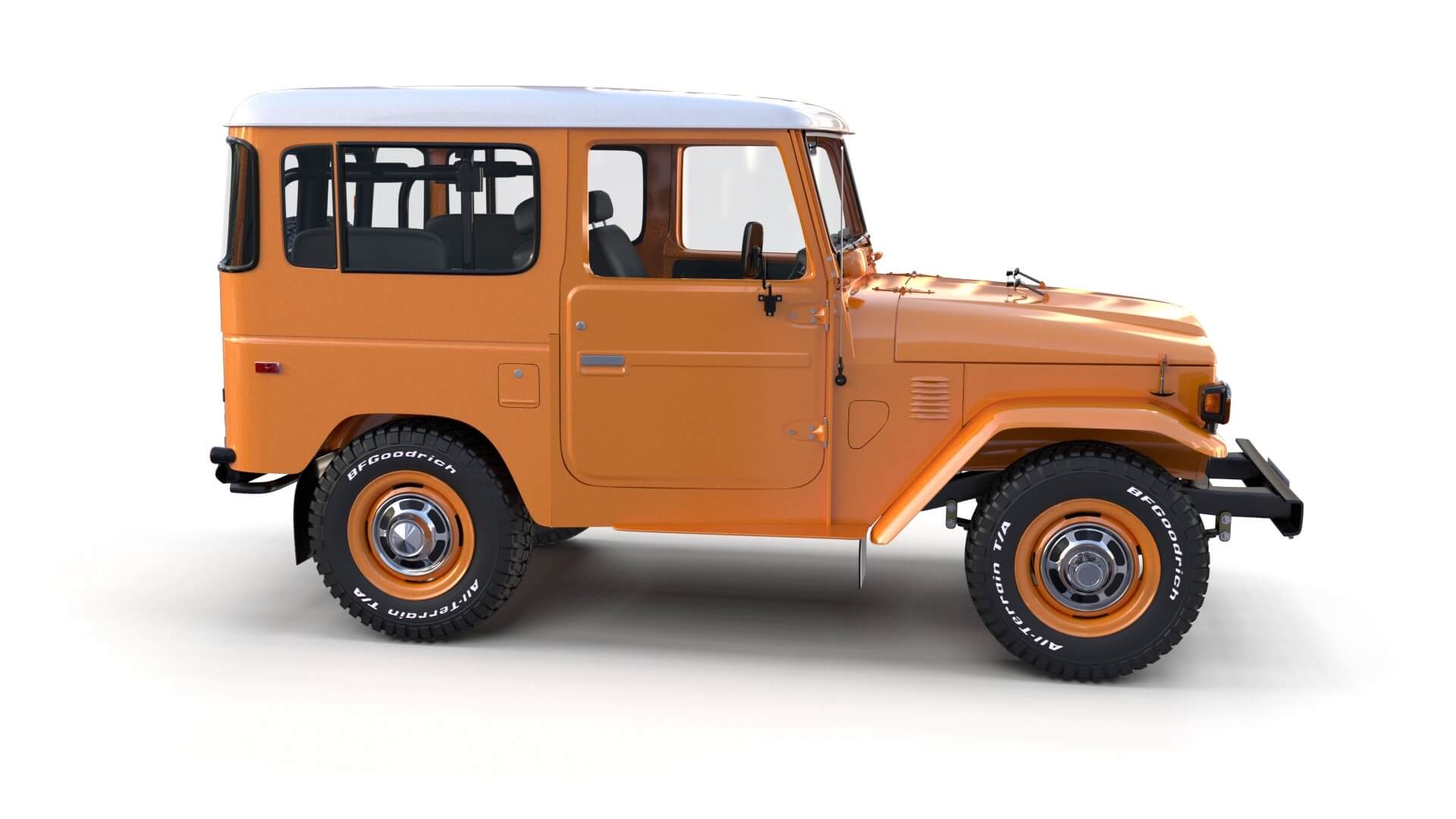 Toyota Land Cruiser FJ 40 Orange with Interior - 3D Model by dragosburian