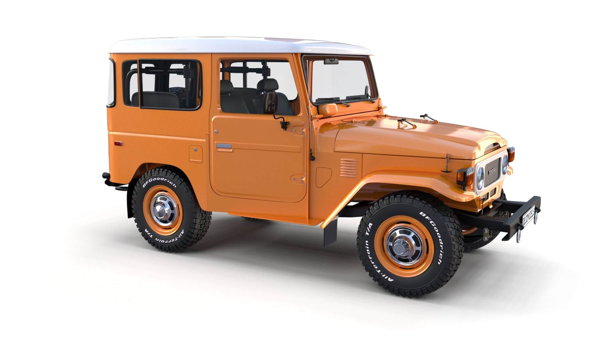 Toyota Land Cruiser FJ 40 Orange with Interior - 3D Model by dragosburian