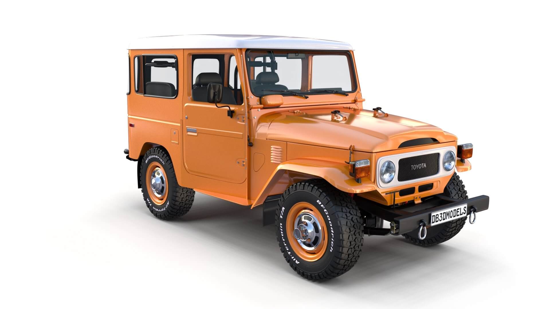 Toyota Land Cruiser FJ 40 Orange with Interior - 3D Model by dragosburian