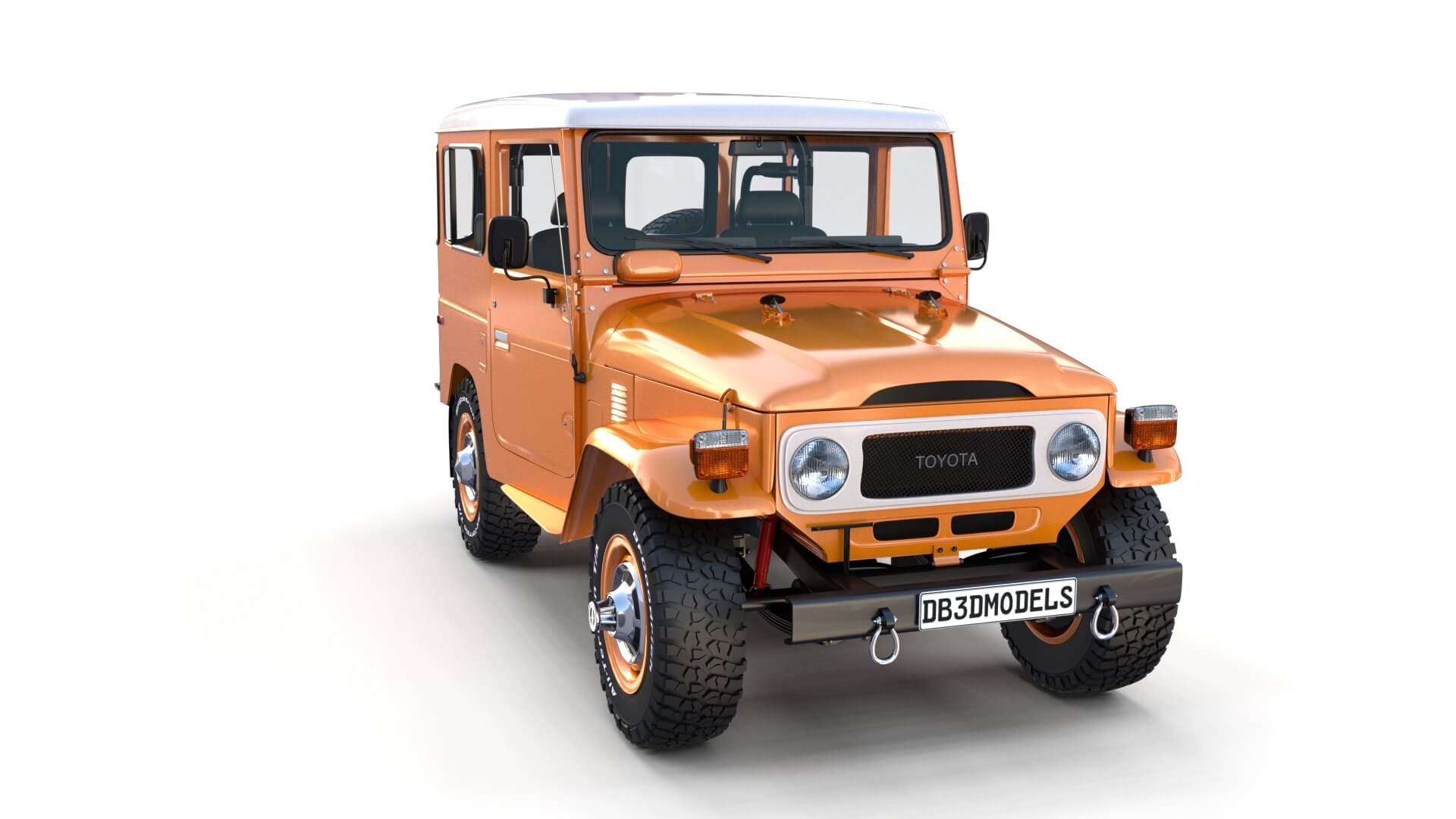 Toyota Land Cruiser FJ 40 Orange with Interior - 3D Model by dragosburian