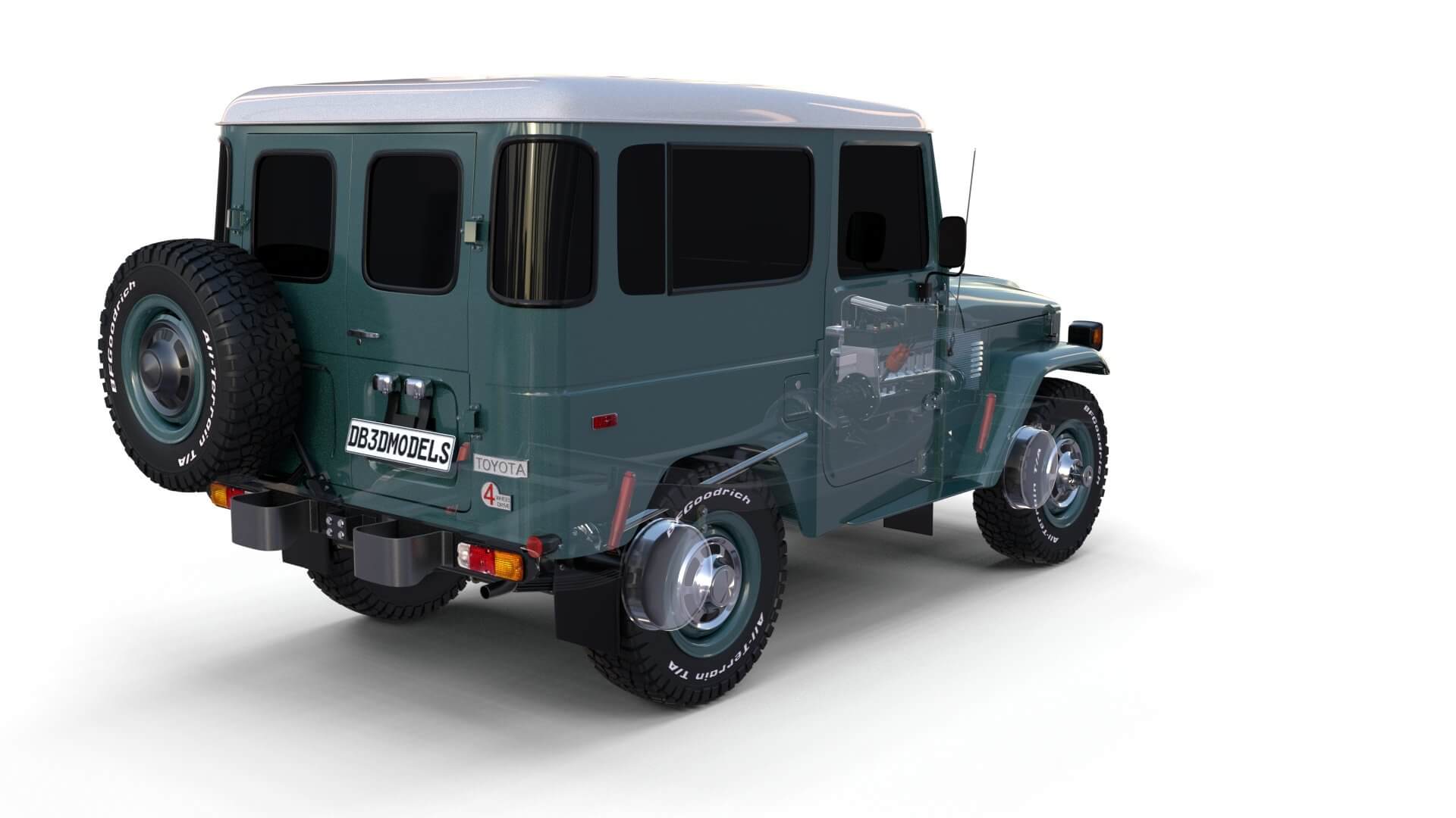 Toyota Land Cruiser FJ 40 with Chassis - 3D Model by dragosburian