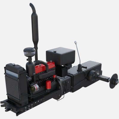 Tractor Drivetrain - 3D Model by dragosburian