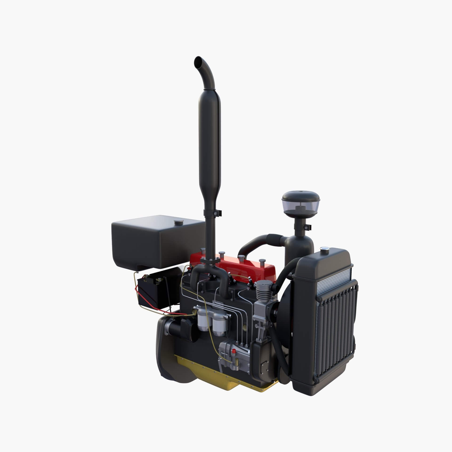 Tractor Engine Full - 3D Model by dragosburian