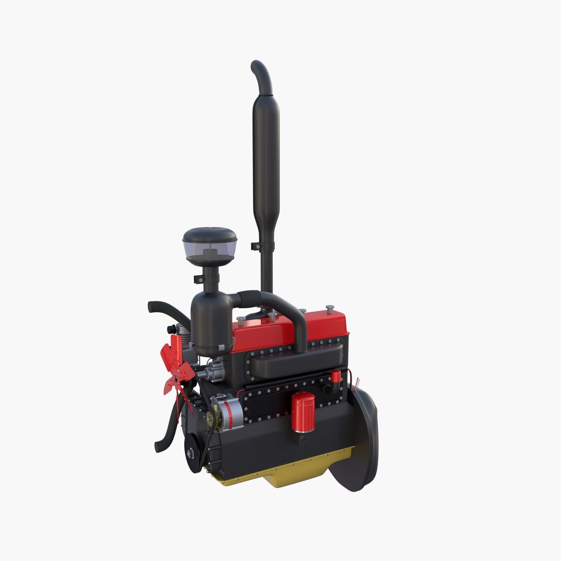 Tractor Engine - 3D Model by dragosburian