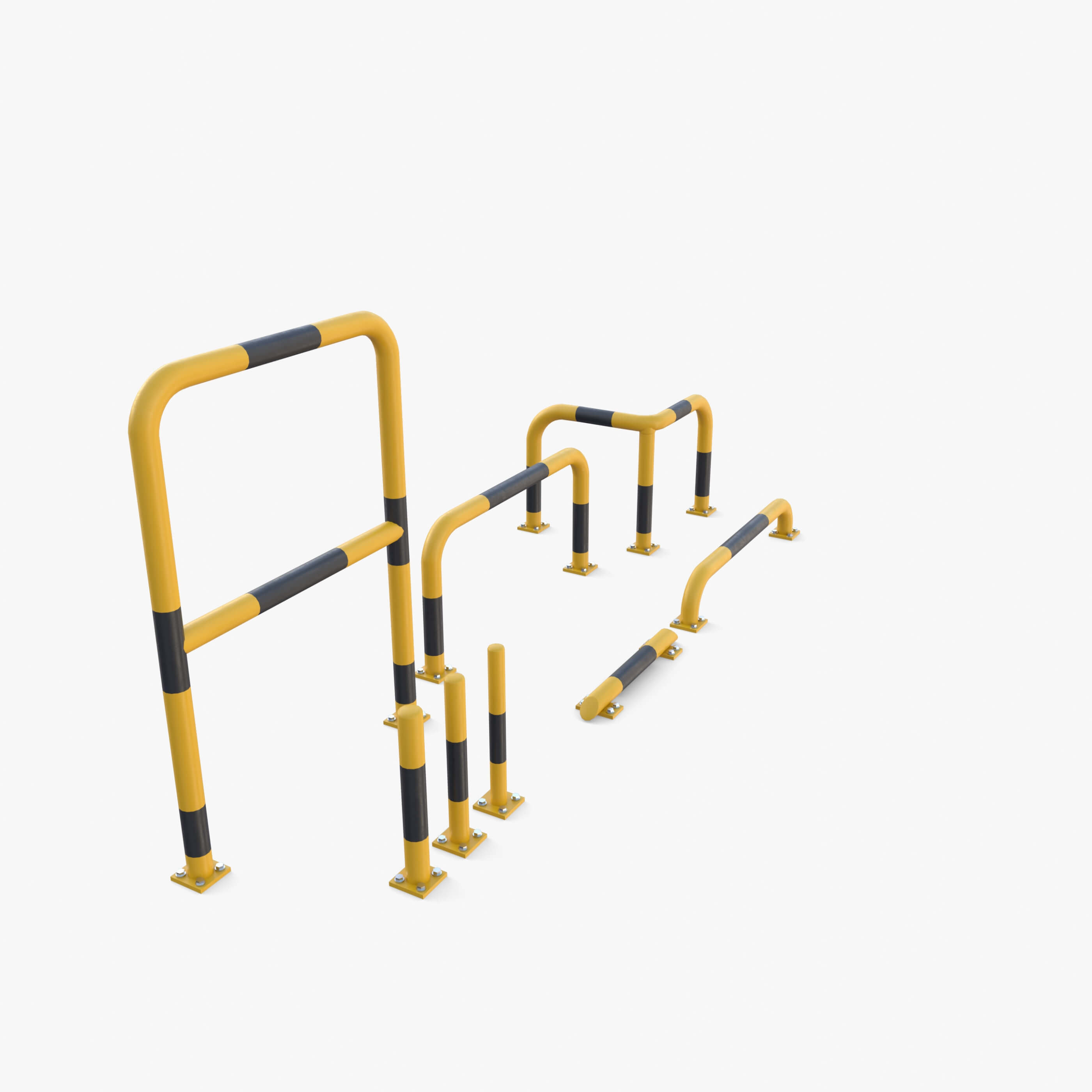 Traffic Safety Barrier Pack V1 - 3D Model by dragosburian