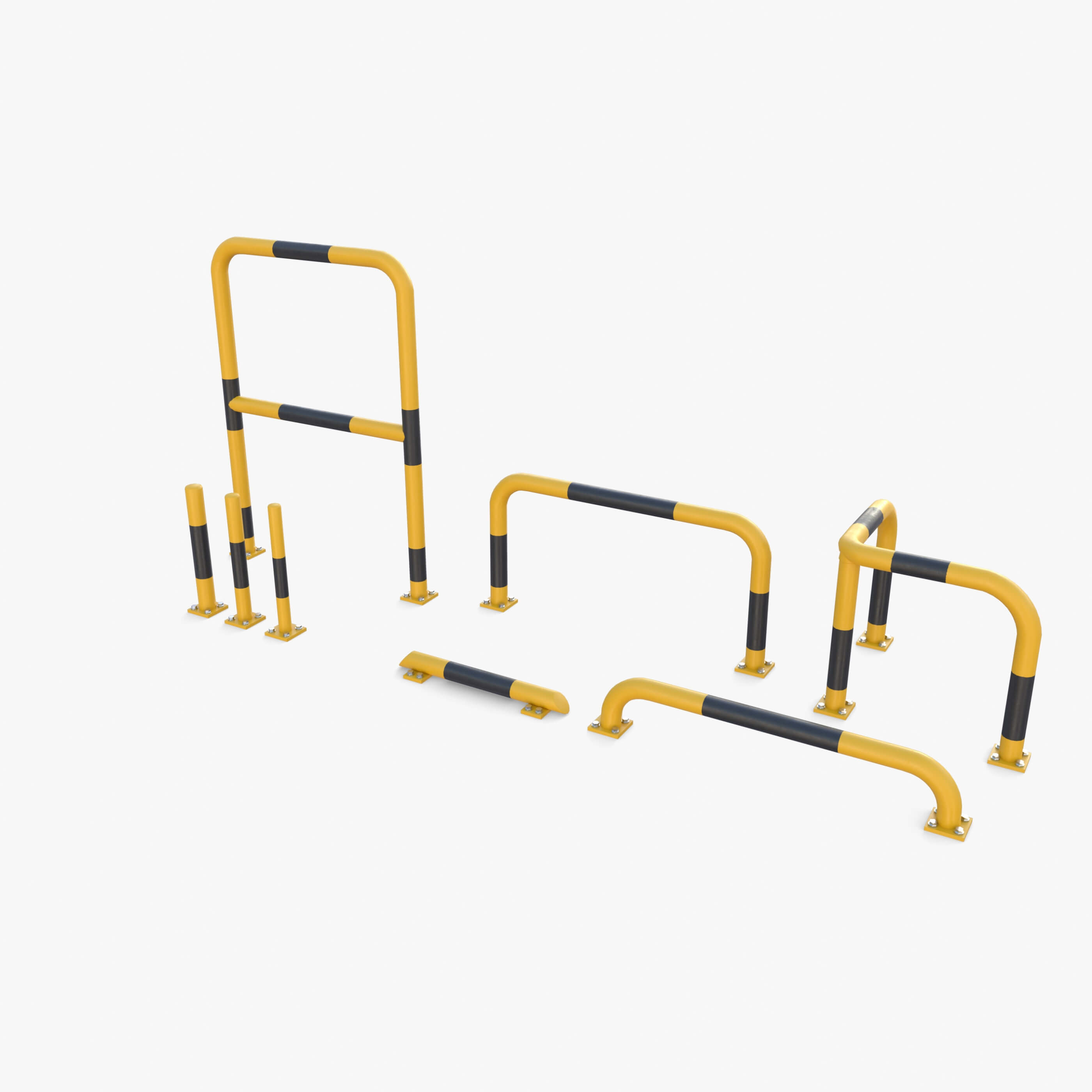 Traffic Safety Barrier Pack V1 - 3D Model by dragosburian