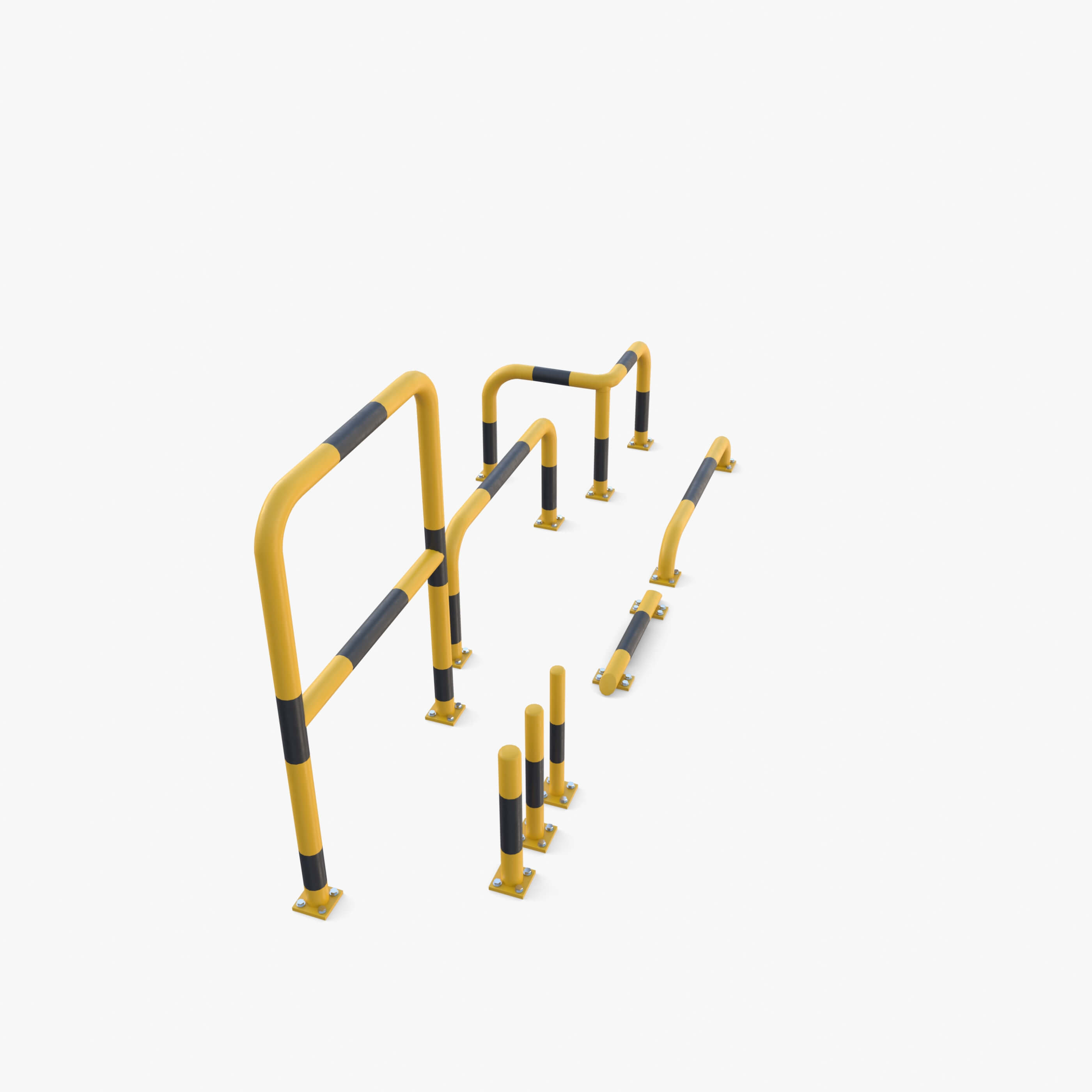 Traffic Safety Barrier Pack V1 - 3D Model by dragosburian