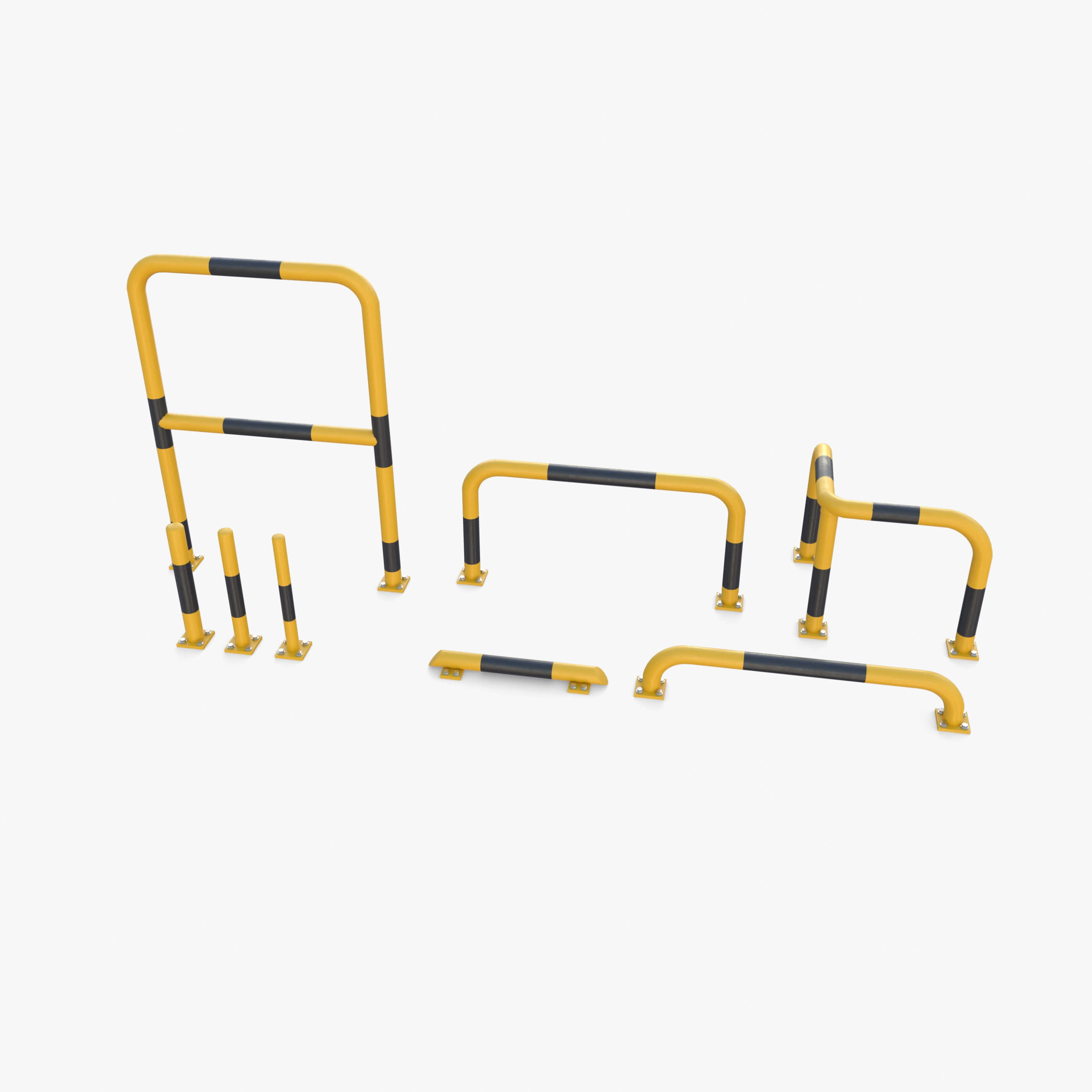 Traffic Safety Barrier Pack V1 - 3D Model by dragosburian