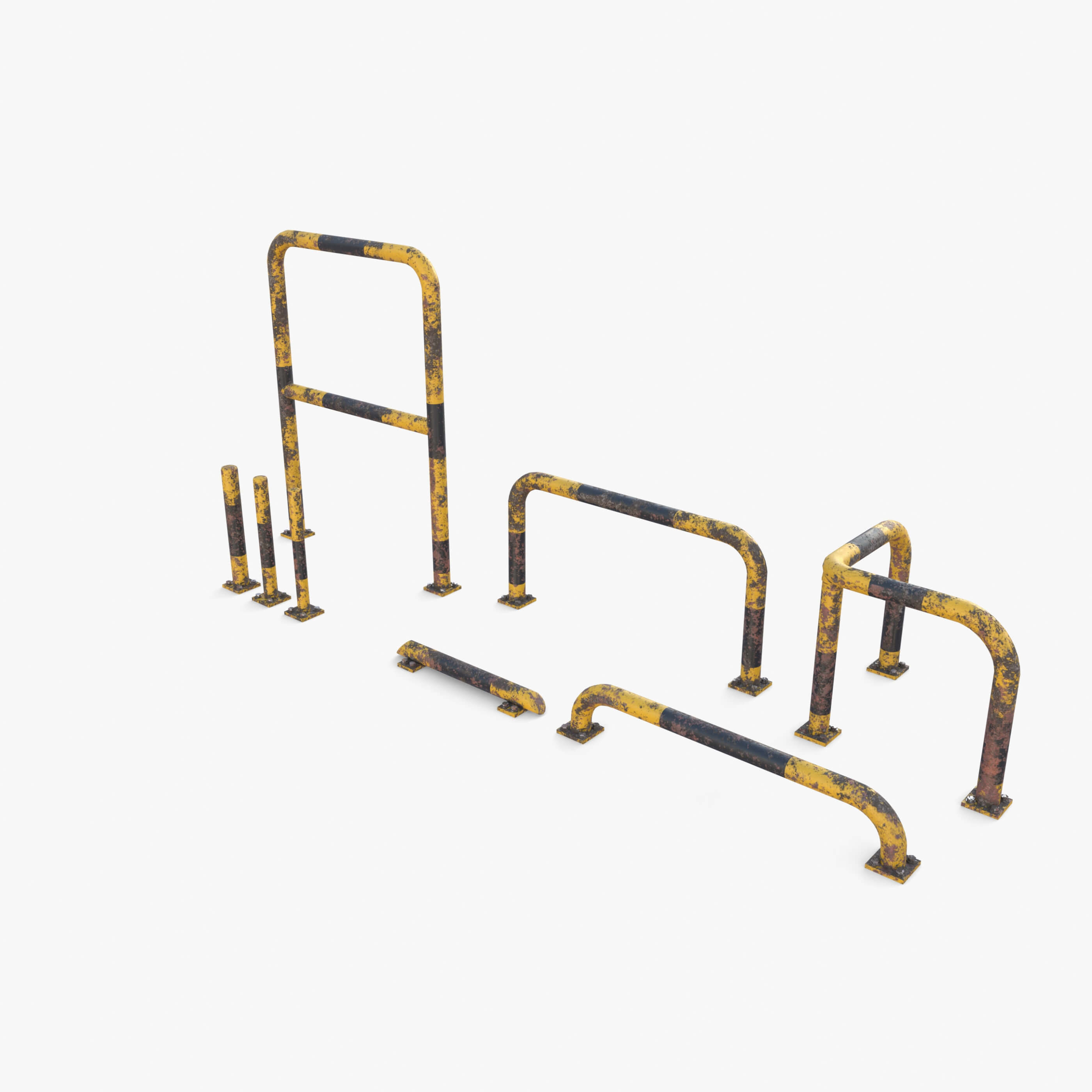 Traffic Safety Barrier Pack V2 - 3D Model by dragosburian