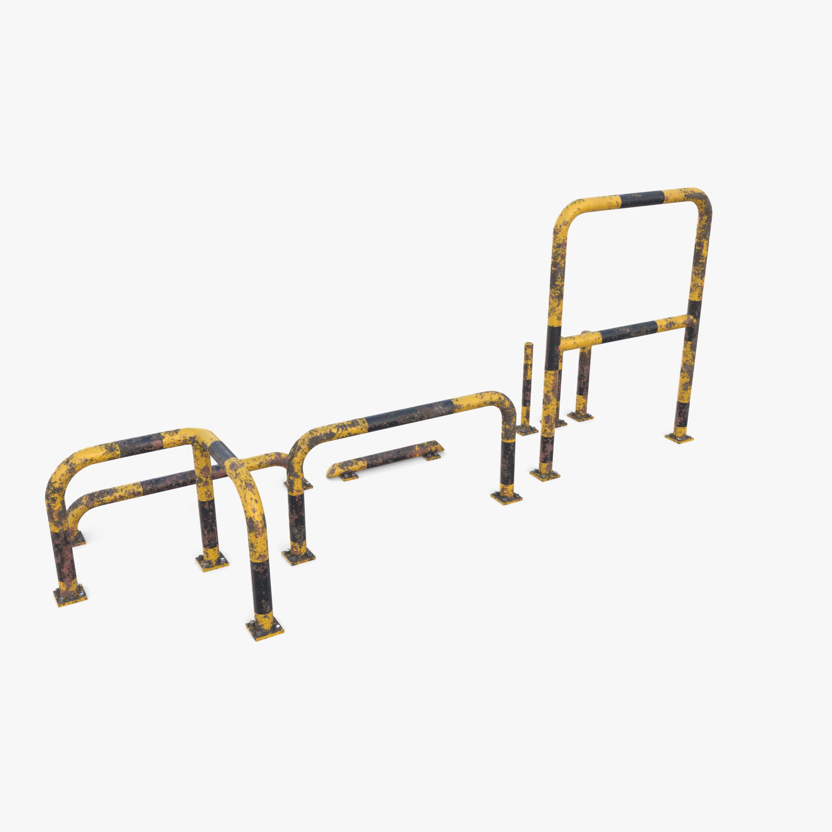 Traffic Safety Barrier Pack V2 - 3D Model by dragosburian