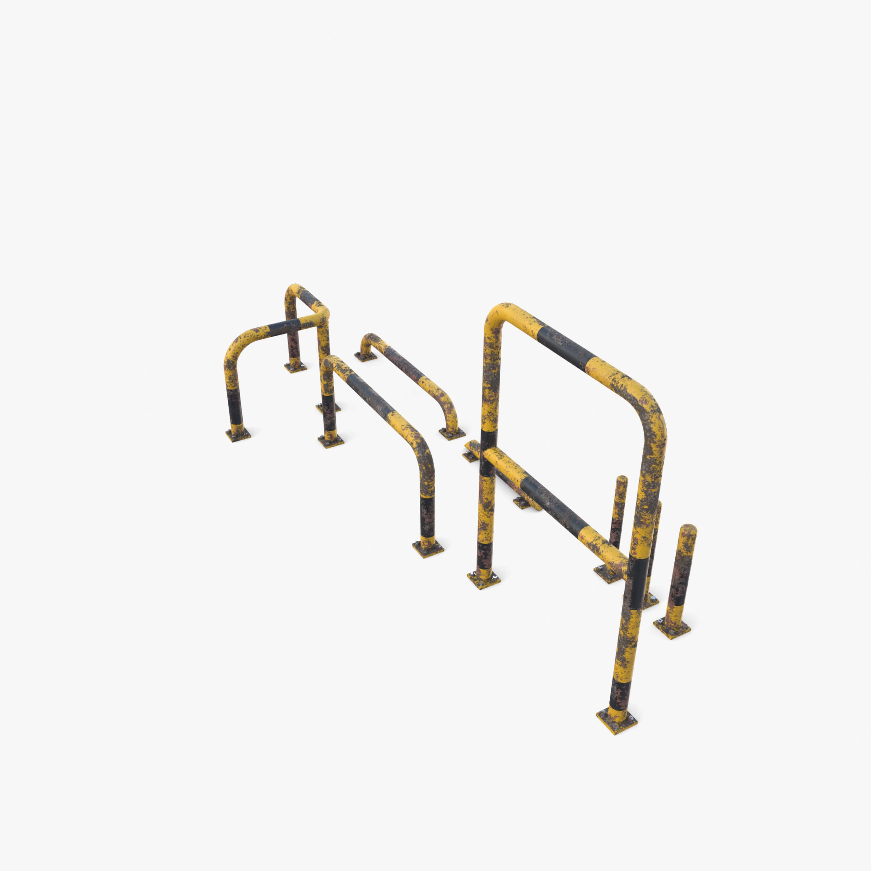 Traffic Safety Barrier Pack V2 - 3D Model by dragosburian