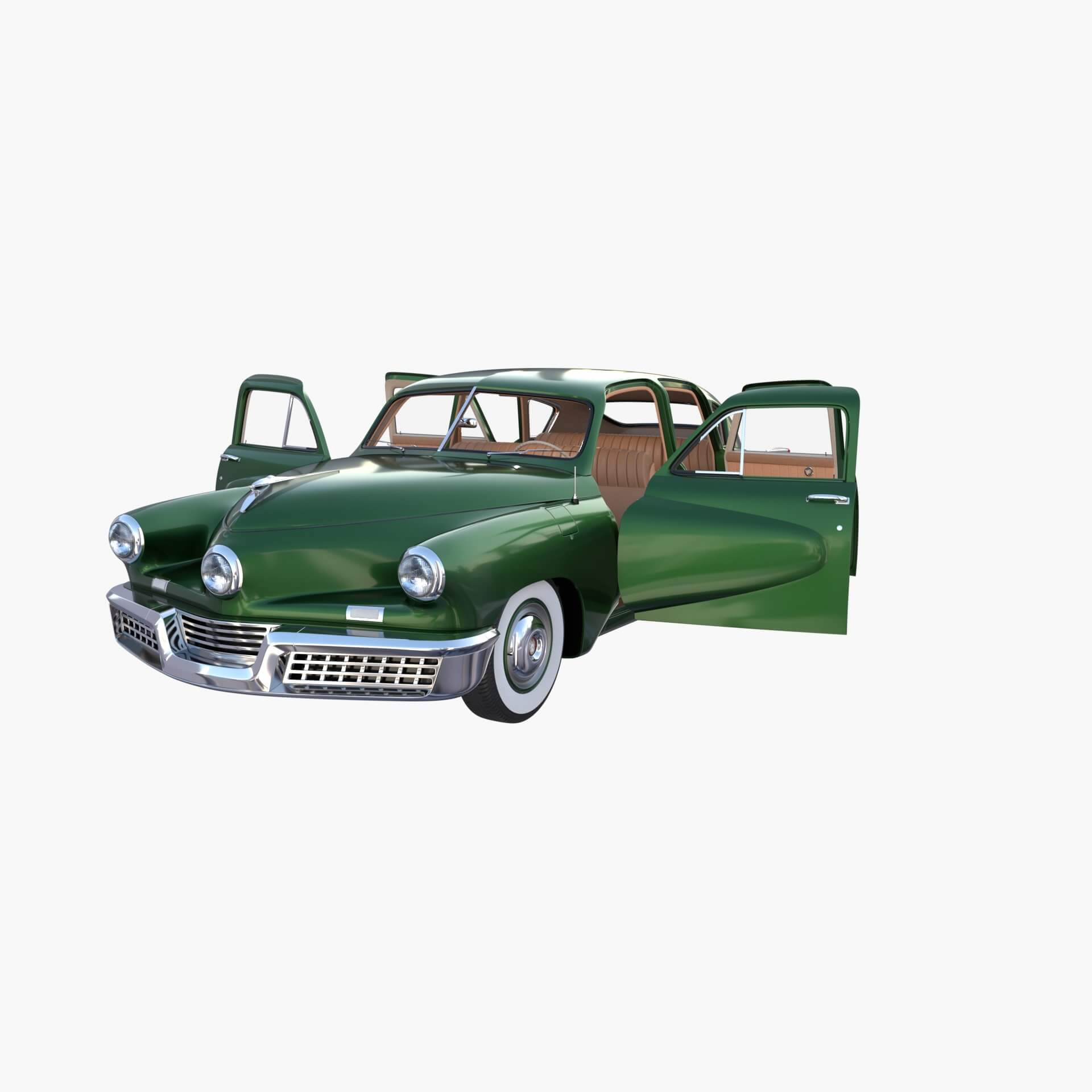 Tucker 48 Green with Interior - 3D Model by dragosburian