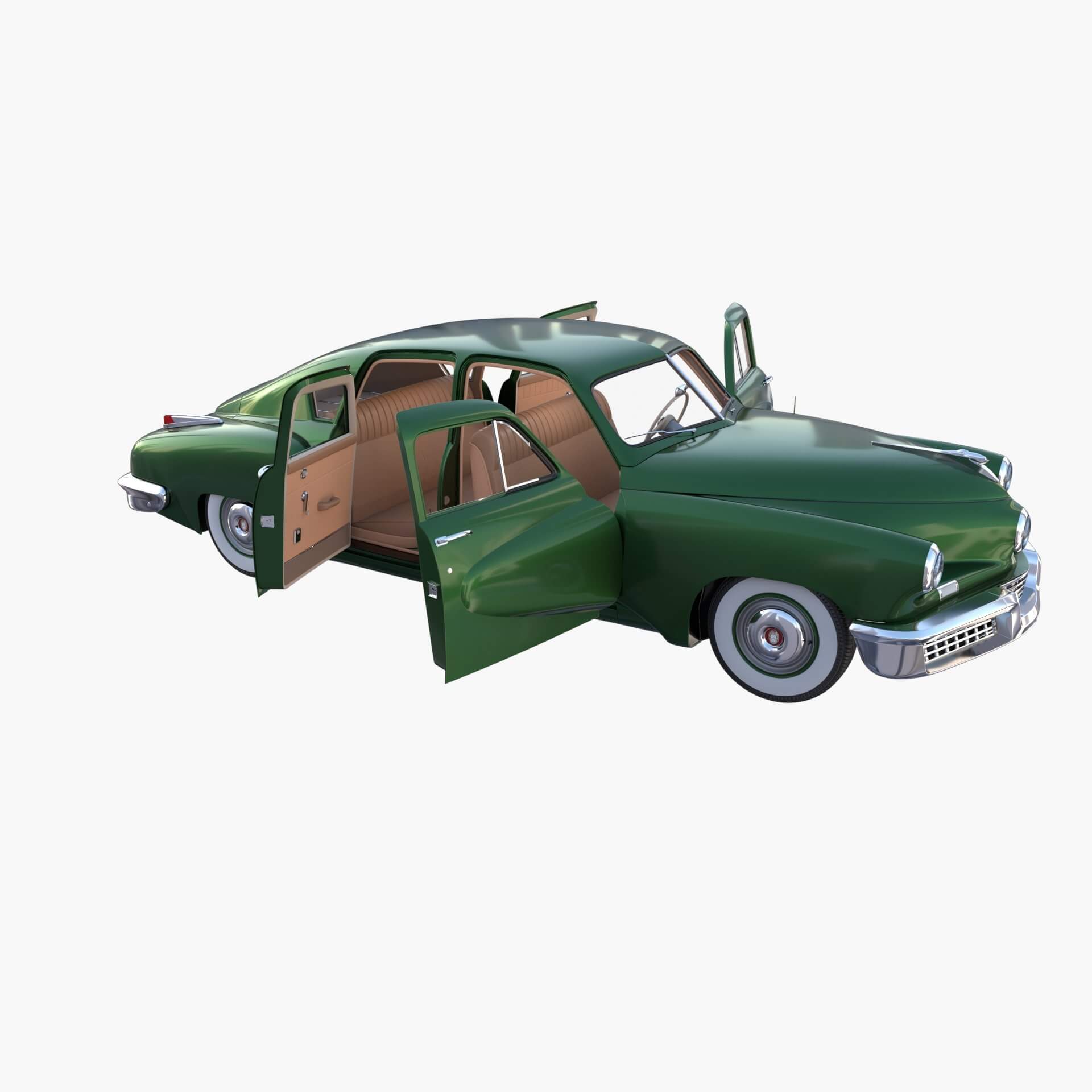 Tucker 48 Green with Interior - 3D Model by dragosburian