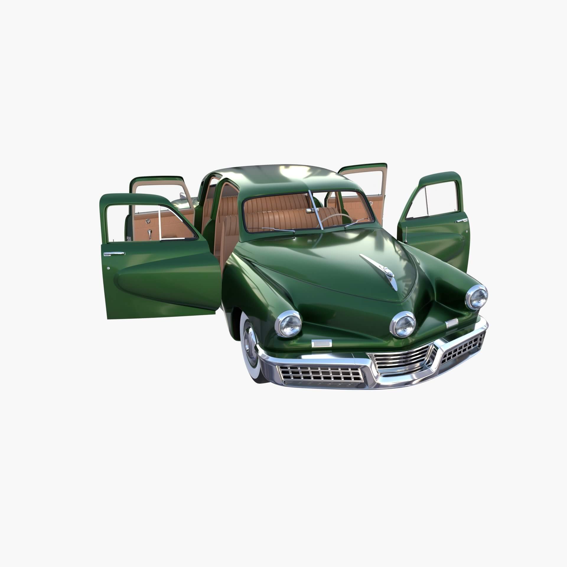 Tucker 48 Green with Interior - 3D Model by dragosburian