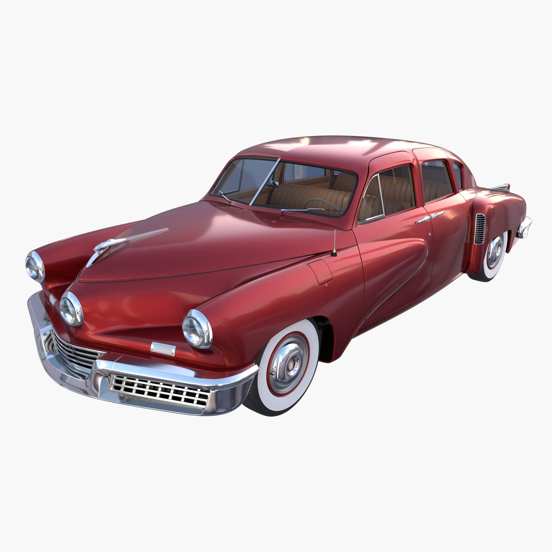 Tucker 48 Red with Interior - 3D Model by dragosburian