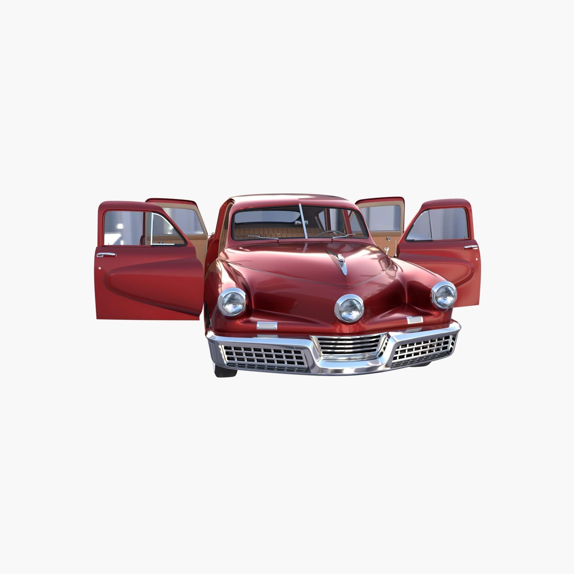 Tucker 48 Red with Interior - 3D Model by dragosburian