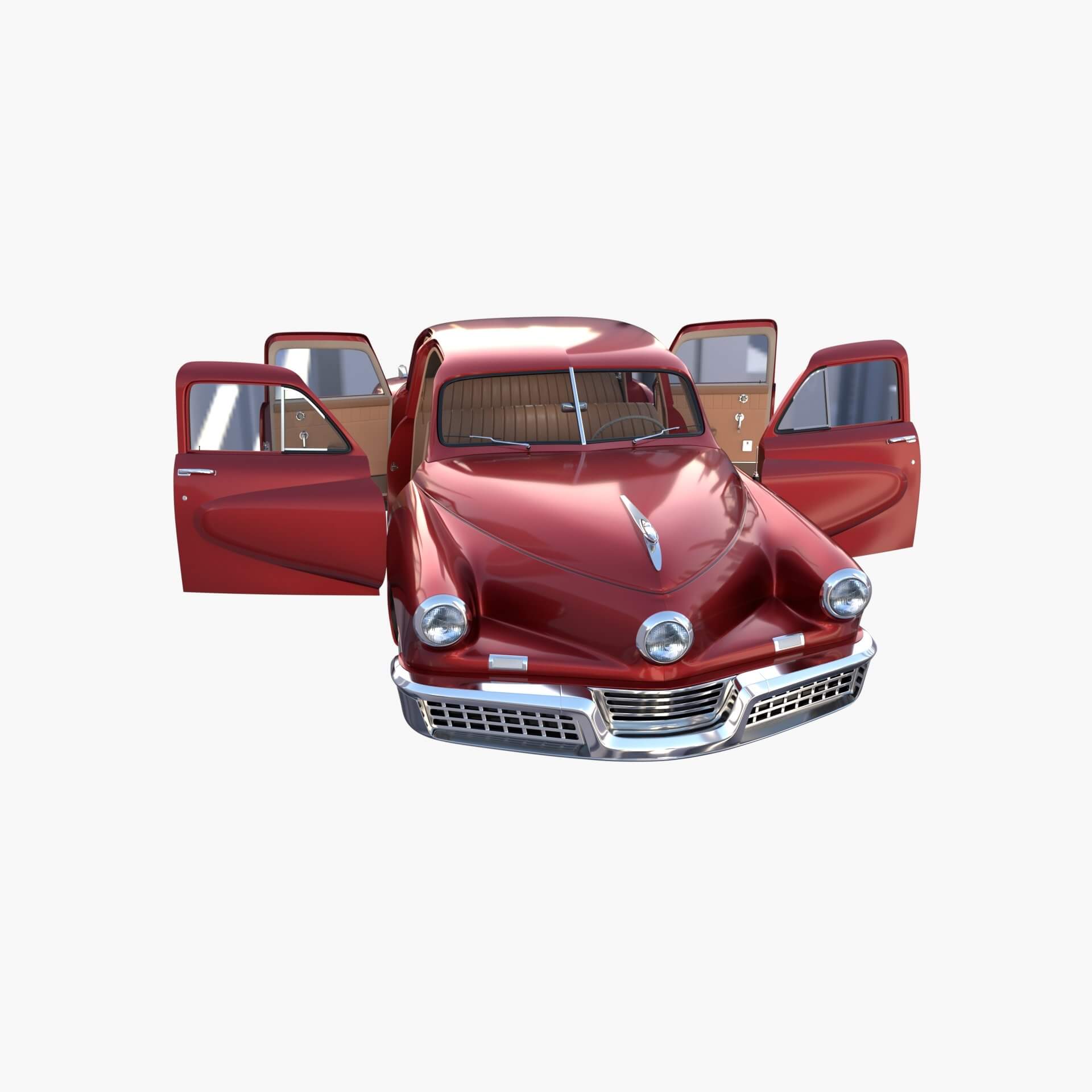 Tucker 48 Red with Interior - 3D Model by dragosburian