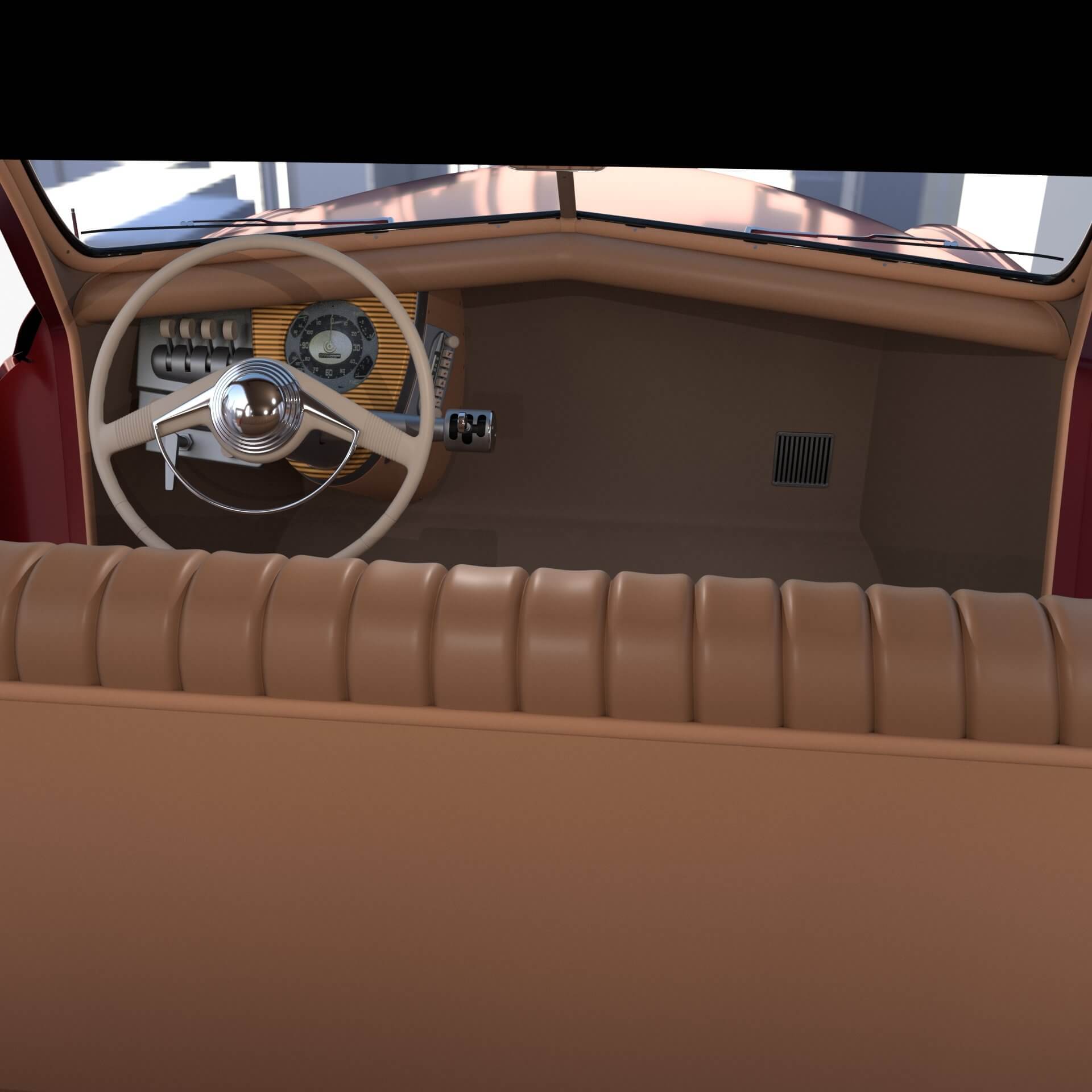 Tucker 48 Red with Interior - 3D Model by dragosburian