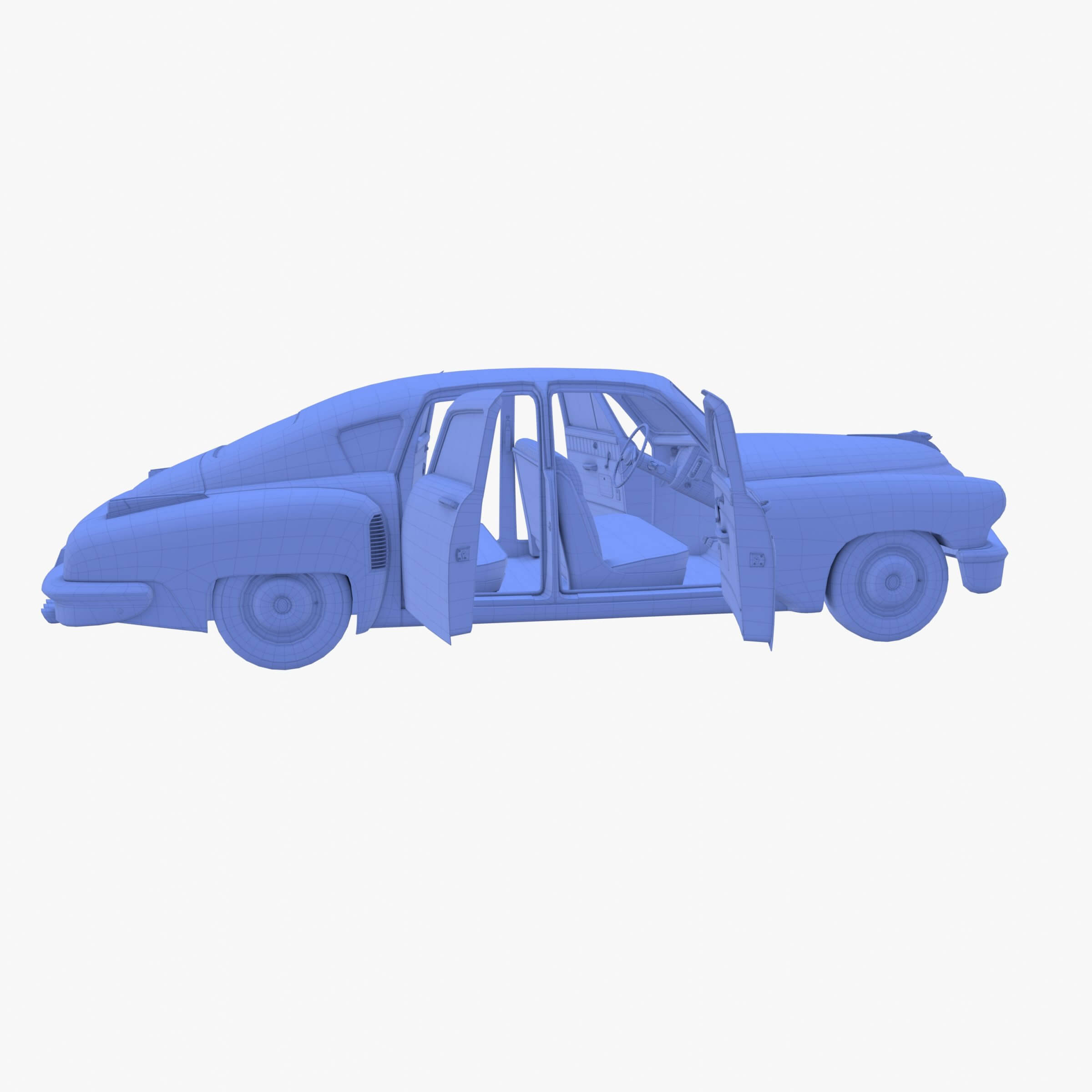 Tucker 48 Red with Interior - 3D Model by dragosburian