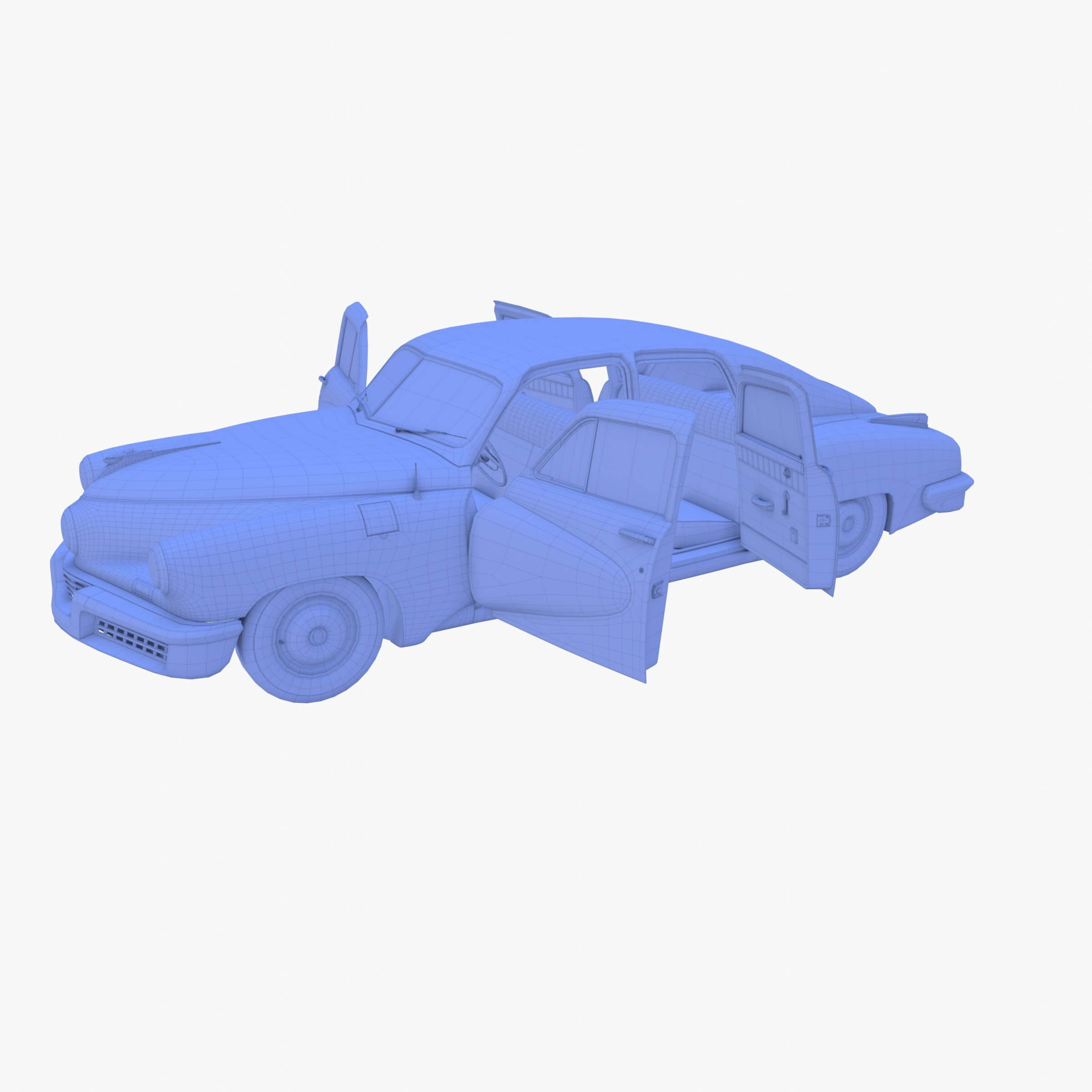 Tucker 48 Red with Interior - 3D Model by dragosburian