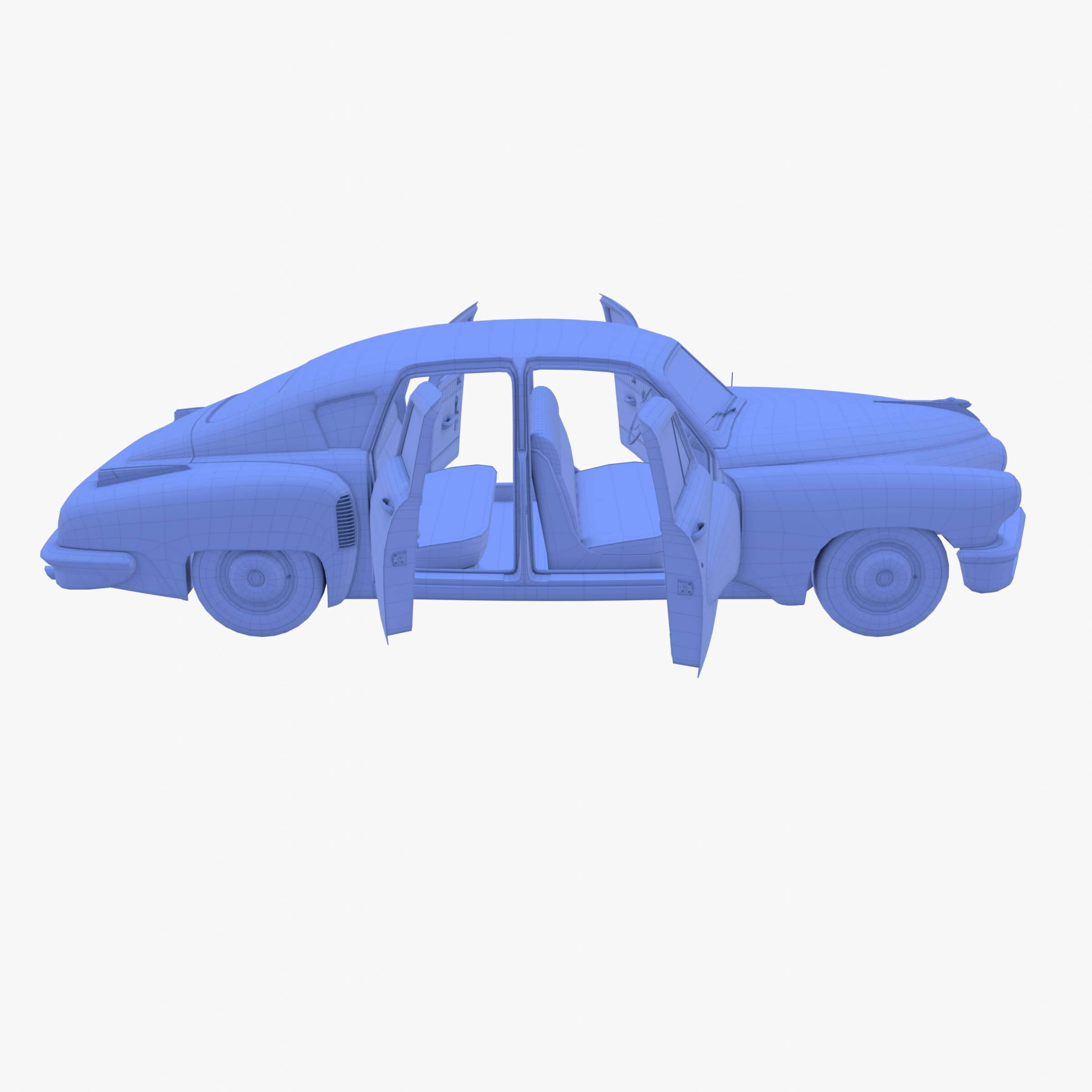 Tucker 48 Red with Interior - 3D Model by dragosburian