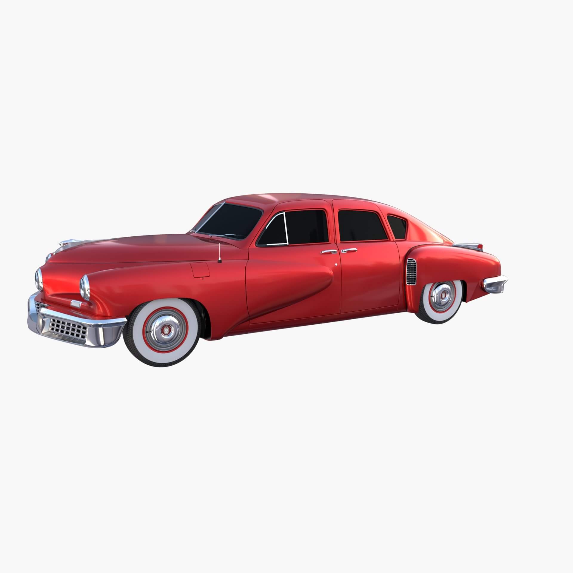 Tucker 48 Red - 3D Model by dragosburian