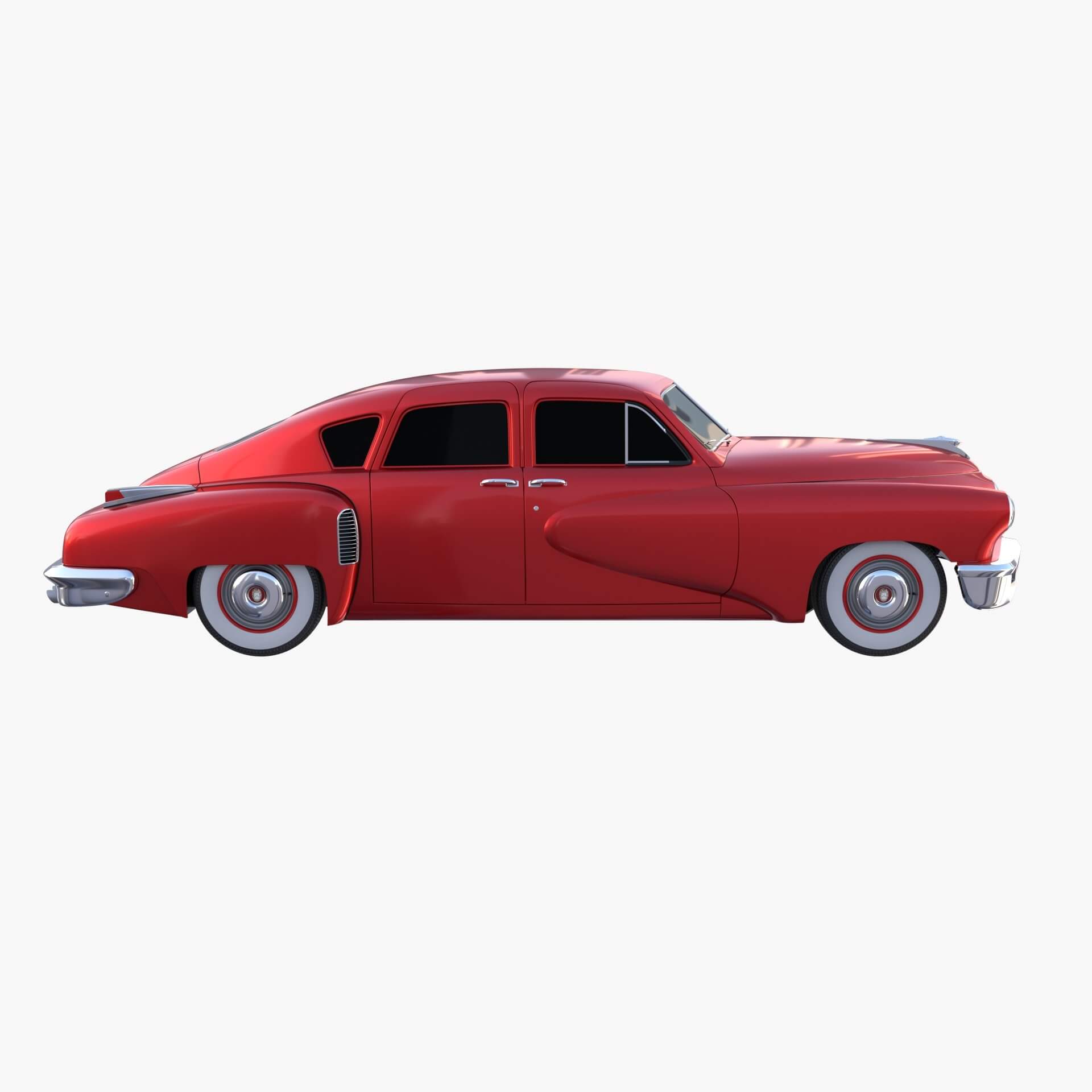 Tucker 48 Red - 3D Model by dragosburian