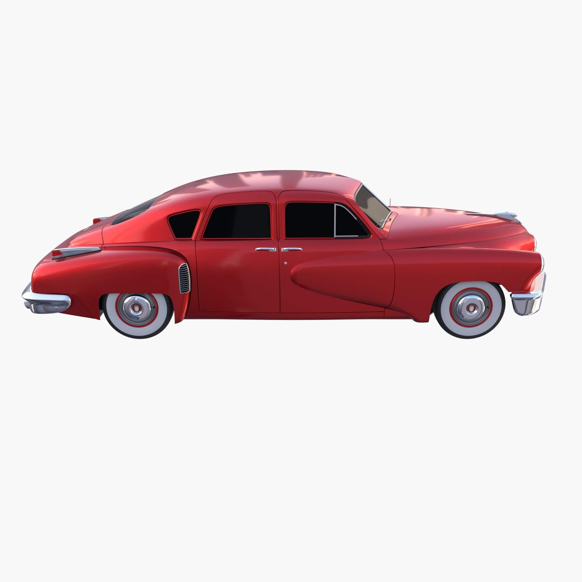Tucker 48 Red - 3D Model by dragosburian