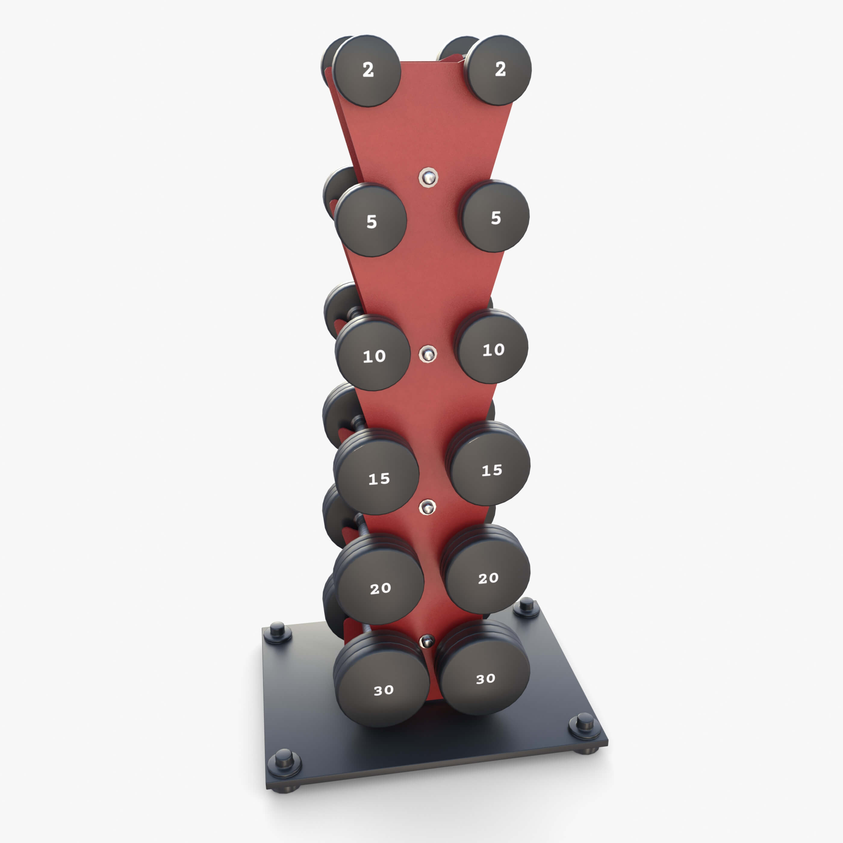 Vertical Dumbbell Rack - 3D Model by dragosburian