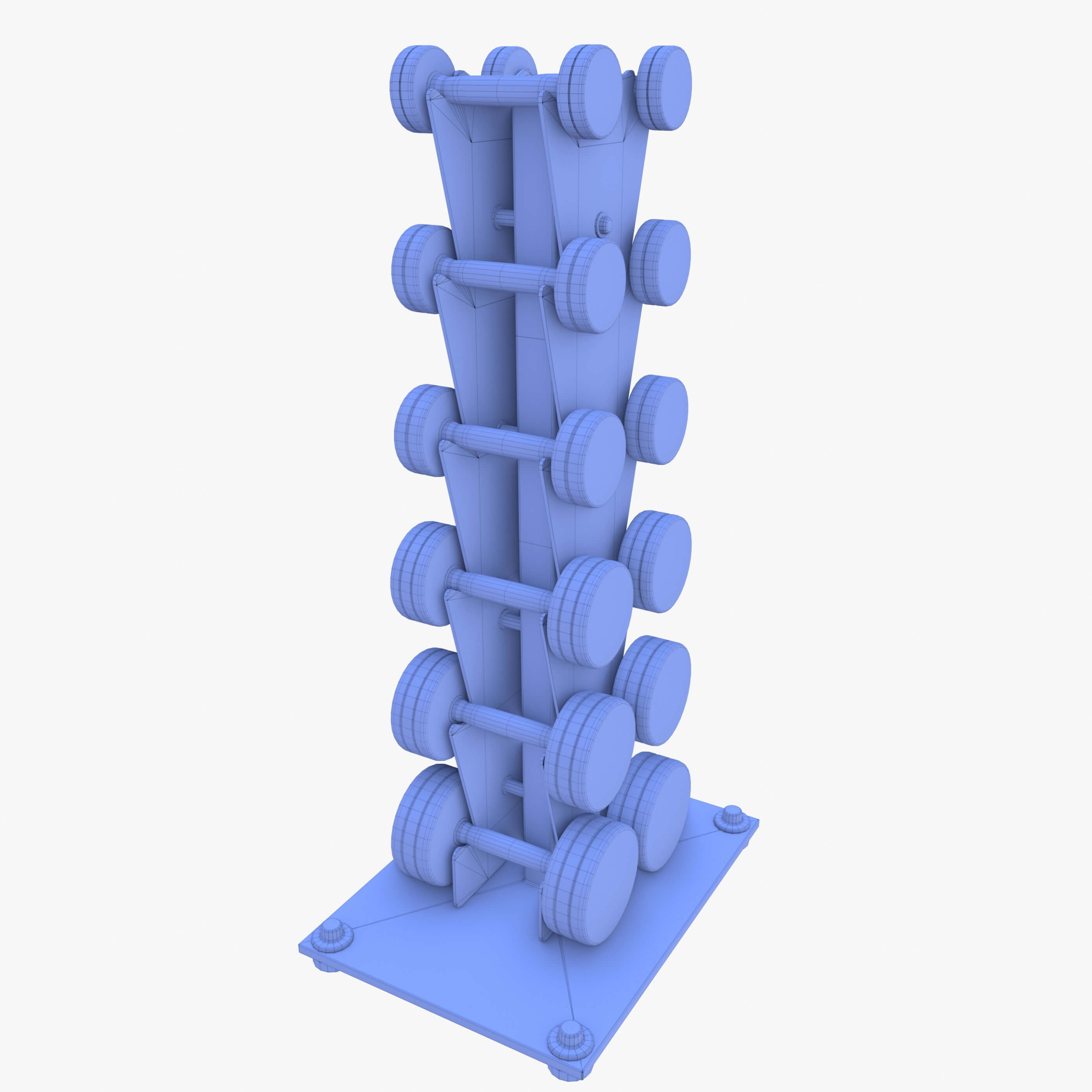 Vertical Dumbbell Rack - 3D Model by dragosburian