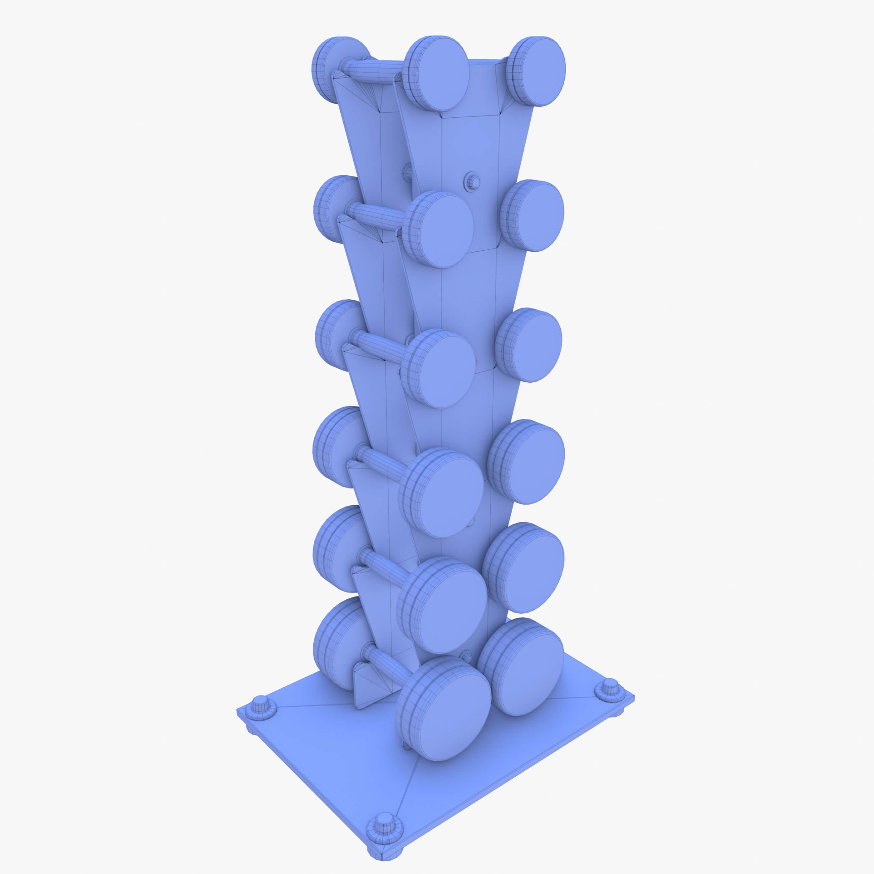 Vertical Dumbbell Rack - 3D Model by dragosburian