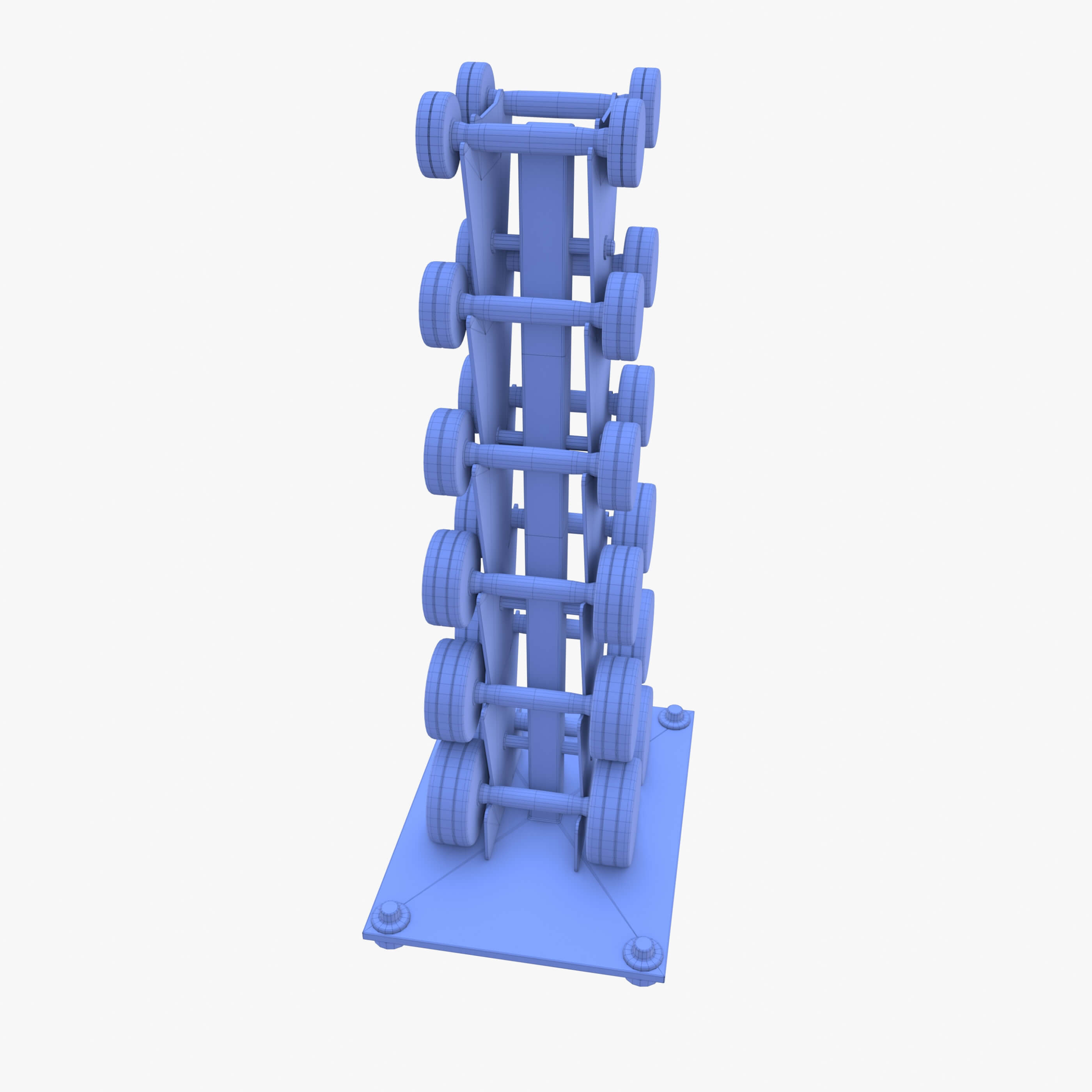 Vertical Dumbbell Rack - 3D Model by dragosburian