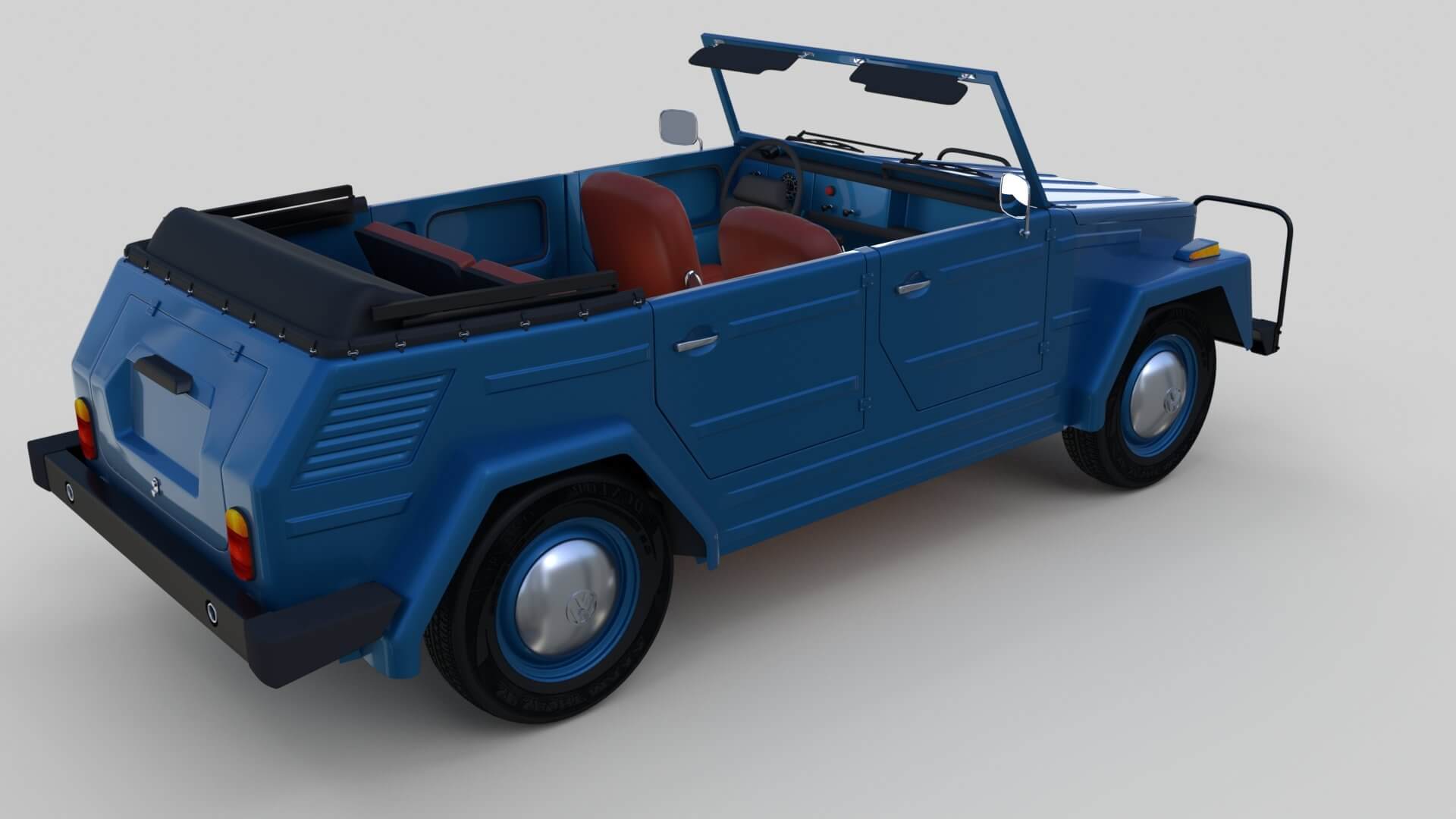 VW 181 Thing with Interior - 3D Model by dragosburian