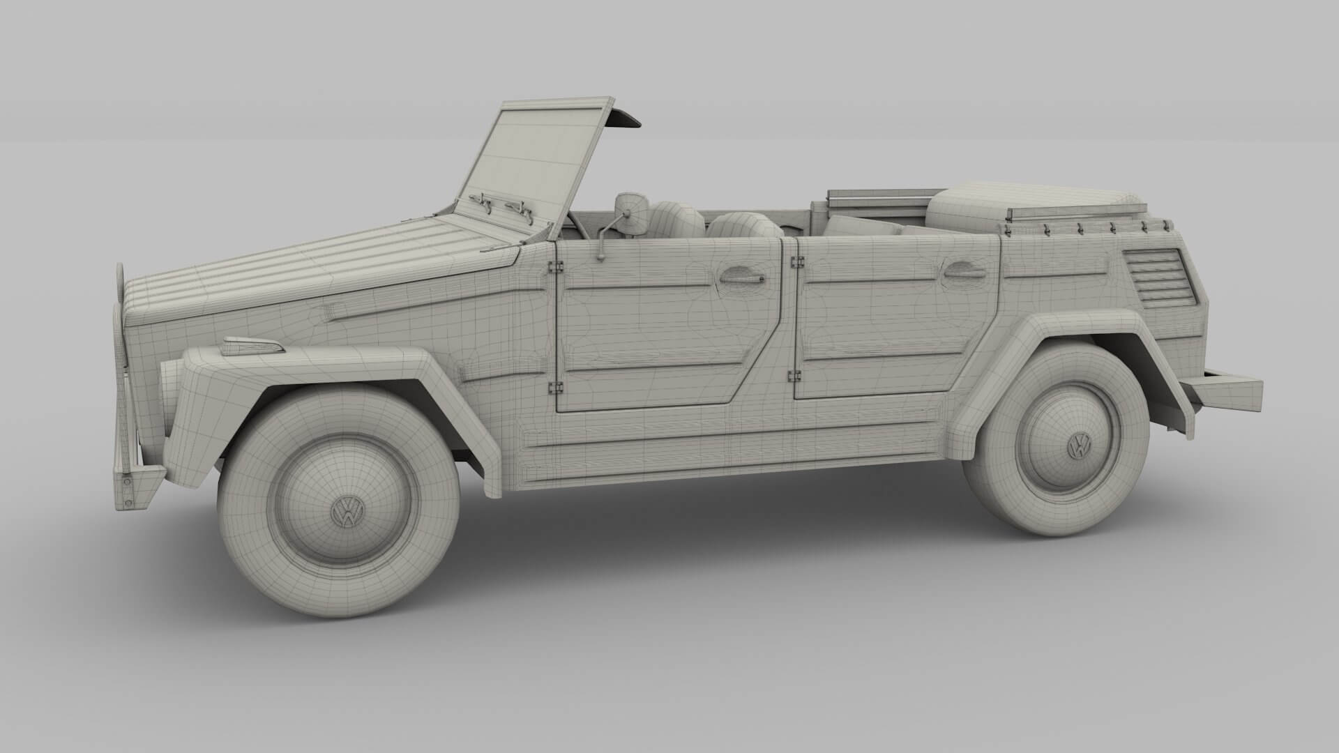 VW 181 Thing with Interior - 3D Model by dragosburian