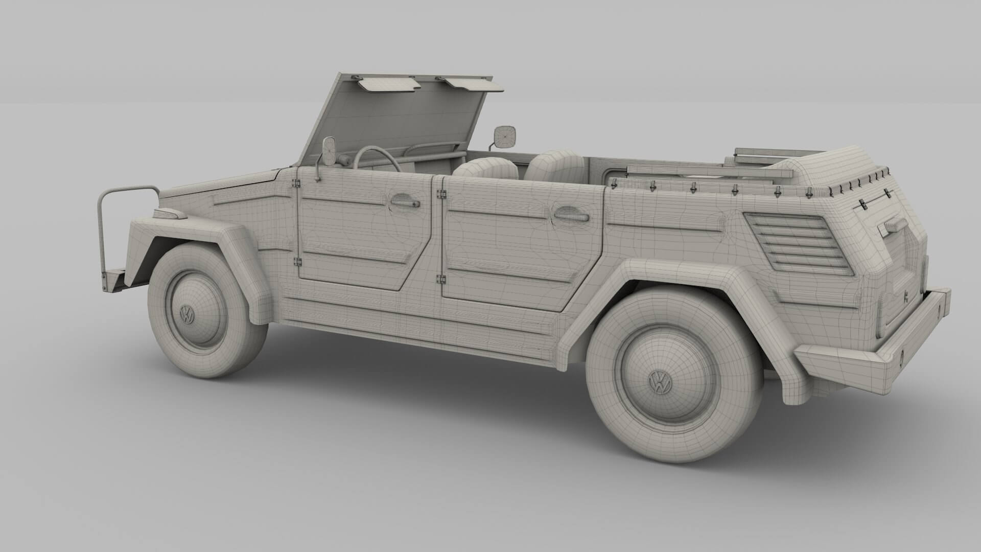 VW 181 Thing with Interior - 3D Model by dragosburian