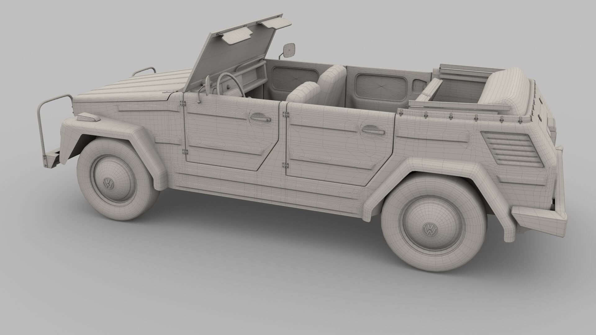 VW 181 Thing with Interior - 3D Model by dragosburian