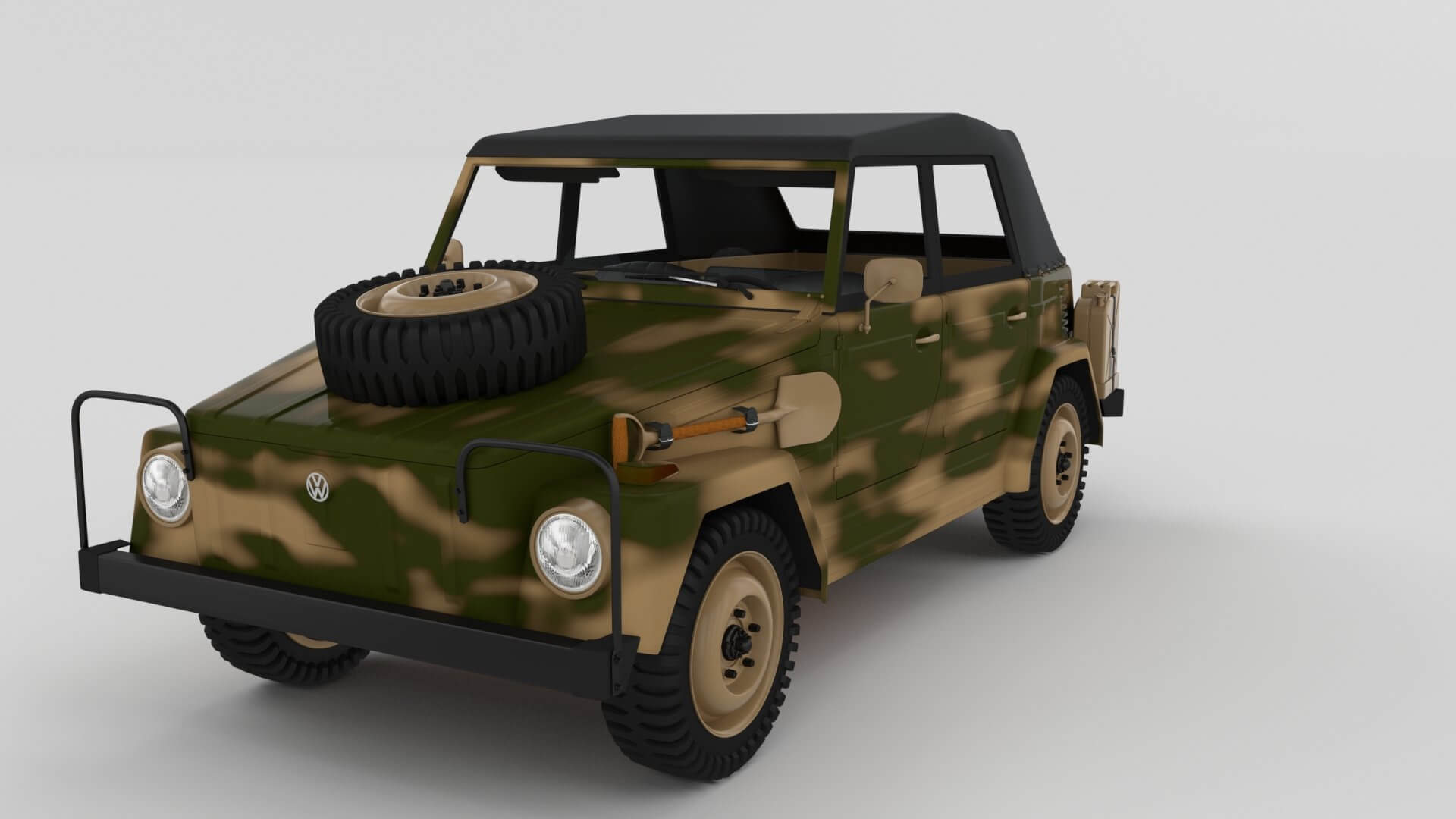 VW Type 181 Army with Interior Top Up - 3D Model by dragosburian