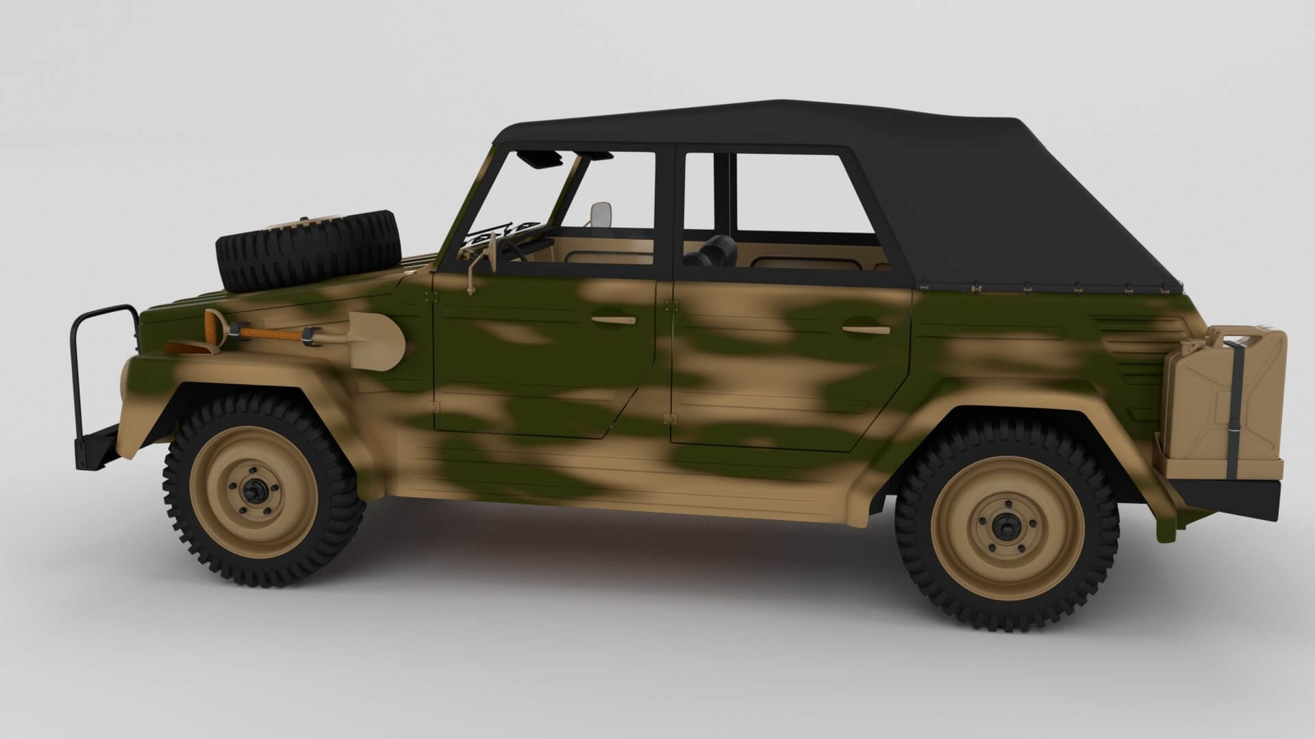 VW Type 181 Army with Interior Top Up - 3D Model by dragosburian