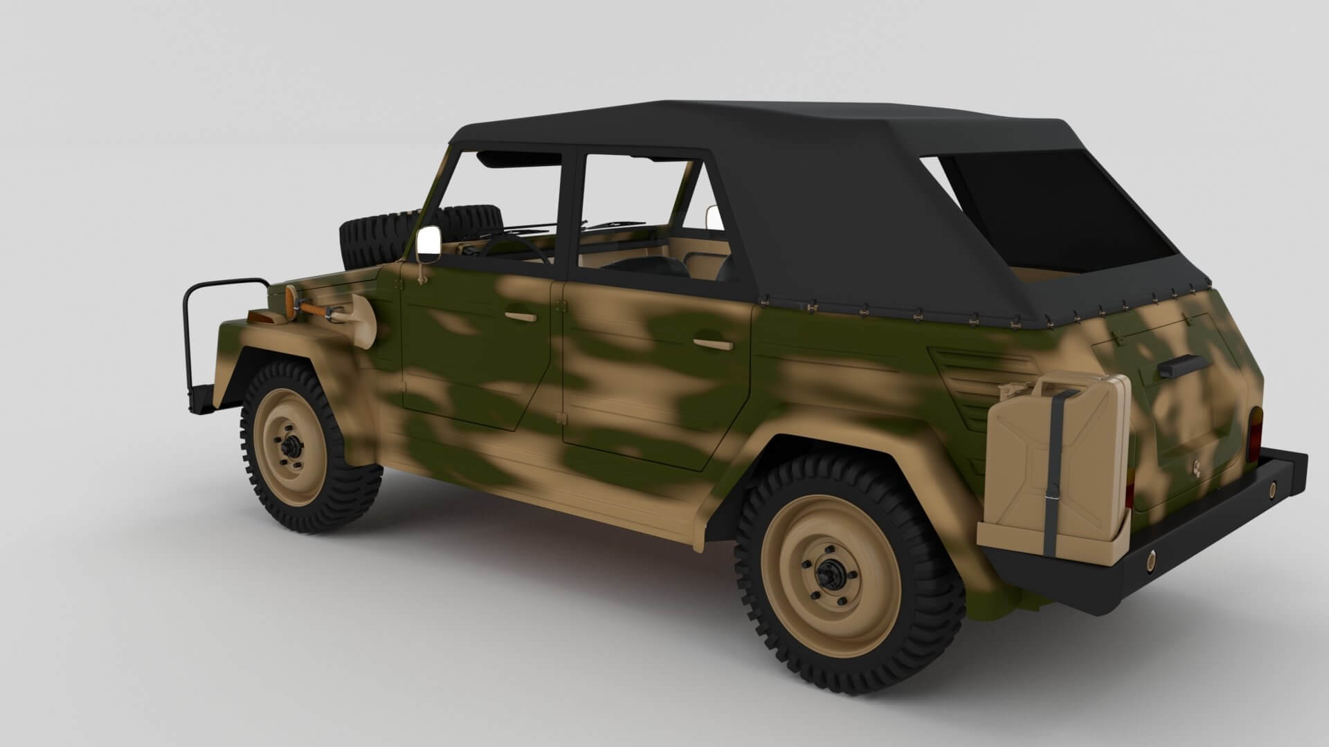 VW Type 181 Army with Interior Top Up - 3D Model by dragosburian