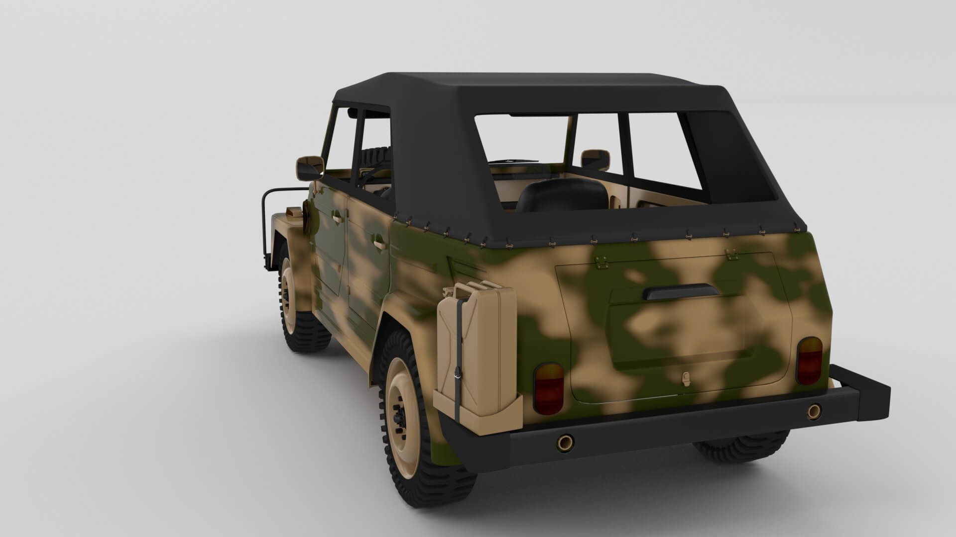 VW Type 181 Army with Interior Top Up - 3D Model by dragosburian