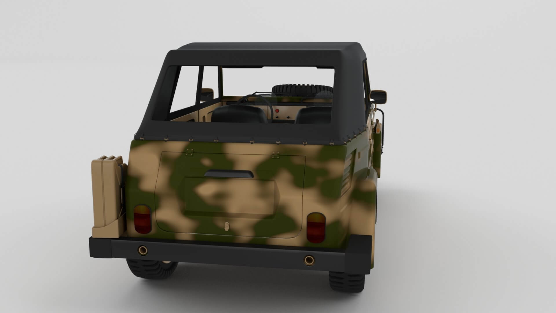 VW Type 181 Army with Interior Top Up - 3D Model by dragosburian