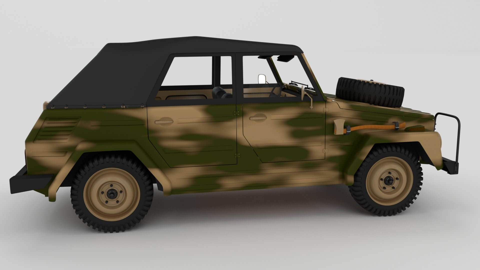 VW Type 181 Army with Interior Top Up - 3D Model by dragosburian