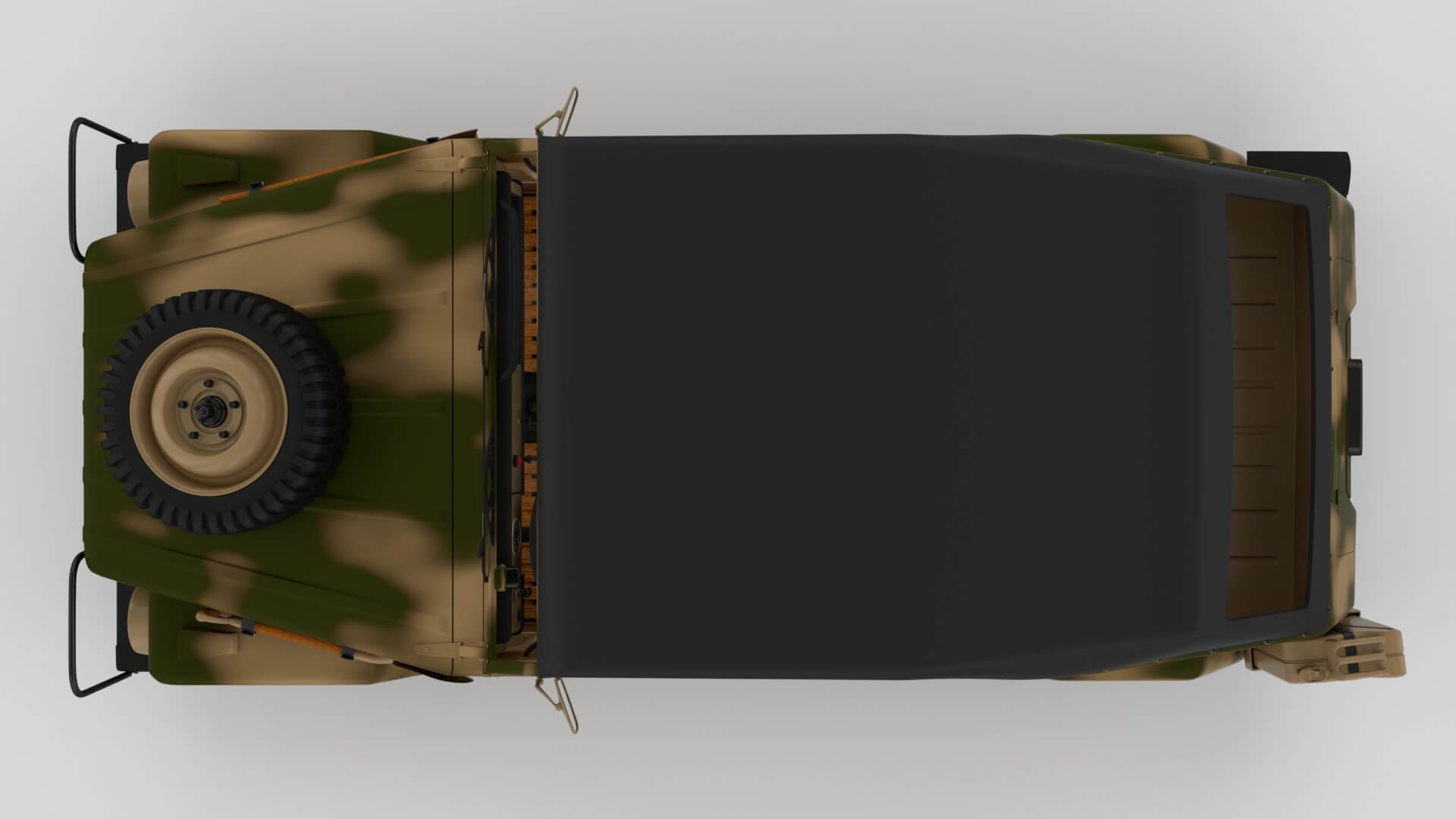 VW Type 181 Army with Interior Top Up - 3D Model by dragosburian