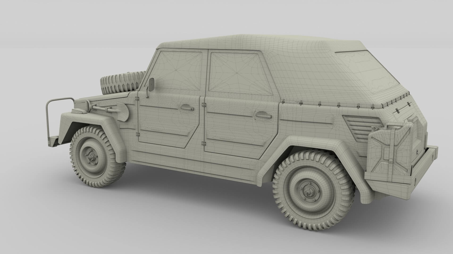 VW Type 181 Army with Interior Top Up - 3D Model by dragosburian