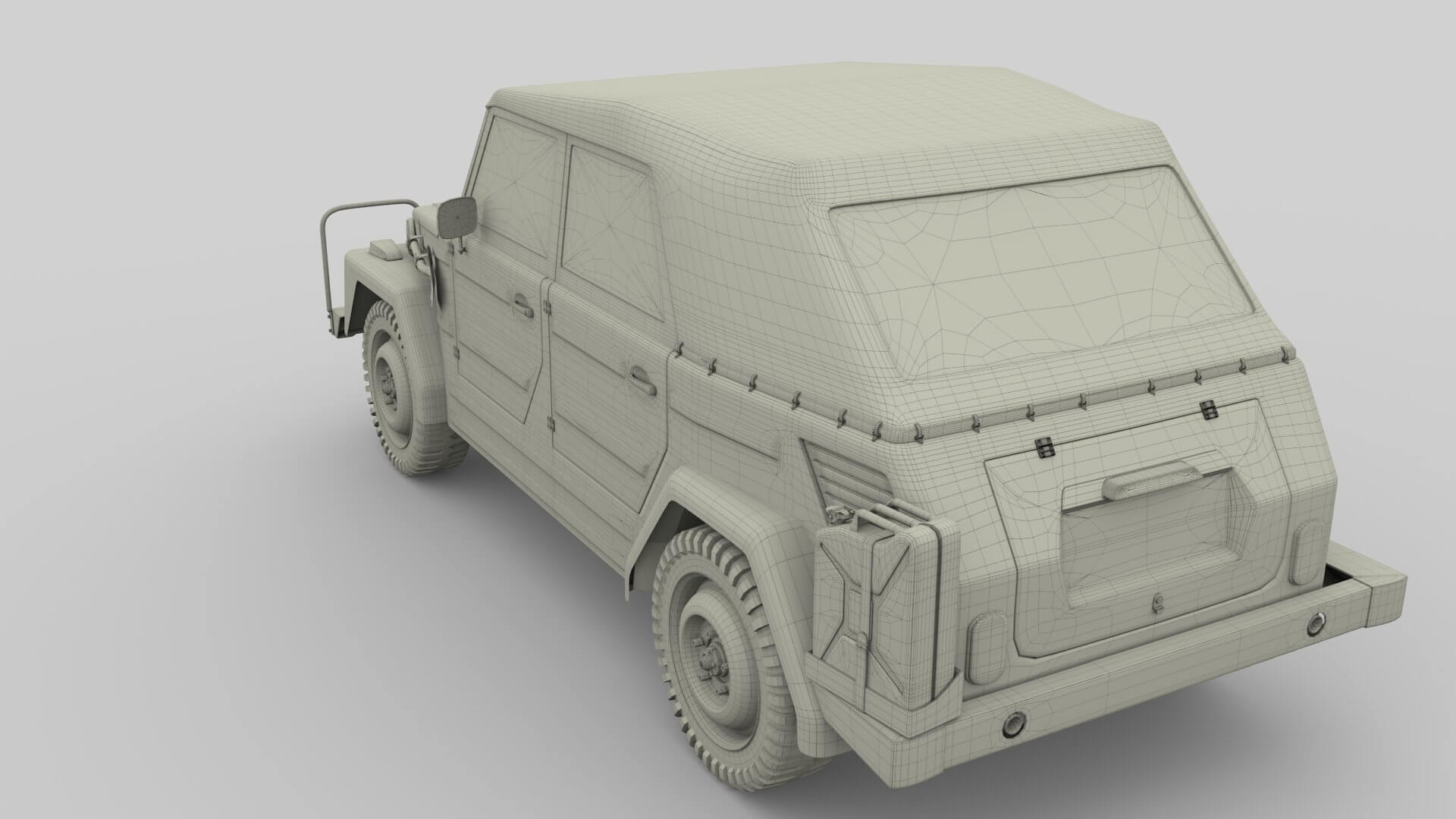 VW Type 181 Army with Interior Top Up - 3D Model by dragosburian