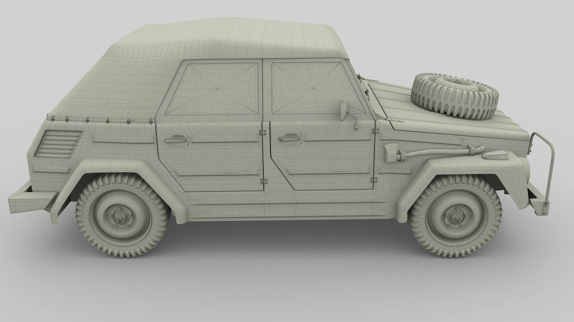VW Type 181 Army with Interior Top Up - 3D Model by dragosburian