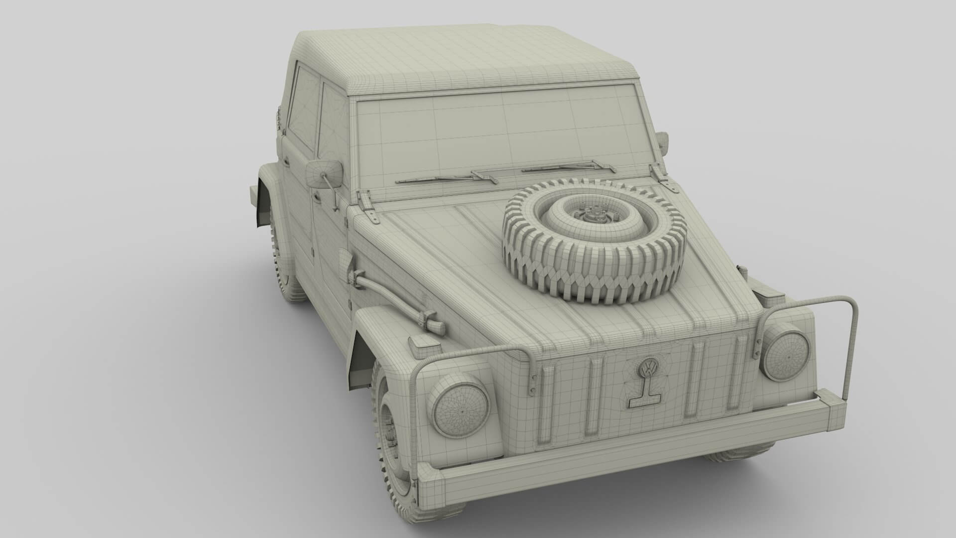 VW Type 181 Army with Interior Top Up - 3D Model by dragosburian